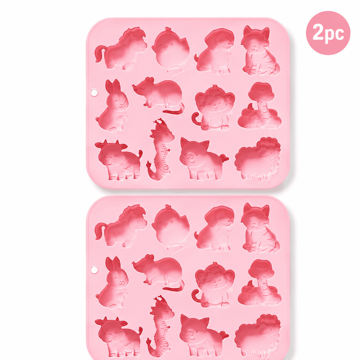 2-Pack12-Cavity Chinese Zodiac Silicone Mold, Food-Grade Flexible ...