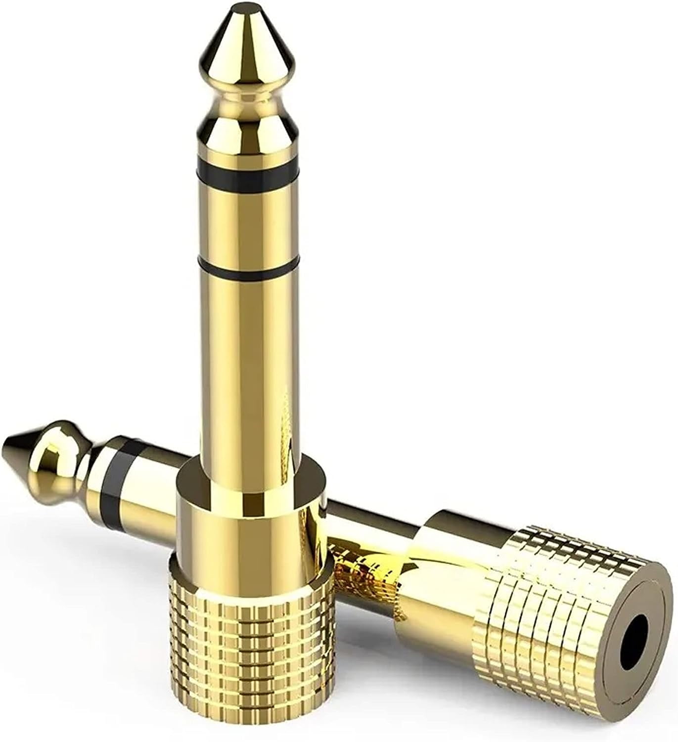 2 Pack3.5mm (1/8 inch) to 6.35mm (1/4 inch) Aux Jack Plug Adaptor ...