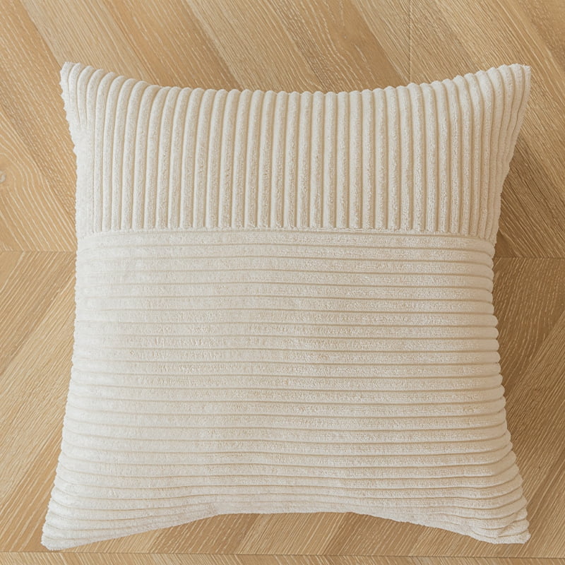 2-Pack30×50cm Corduroy Striped Patchwork Throw Pillow Covers, Soft ...