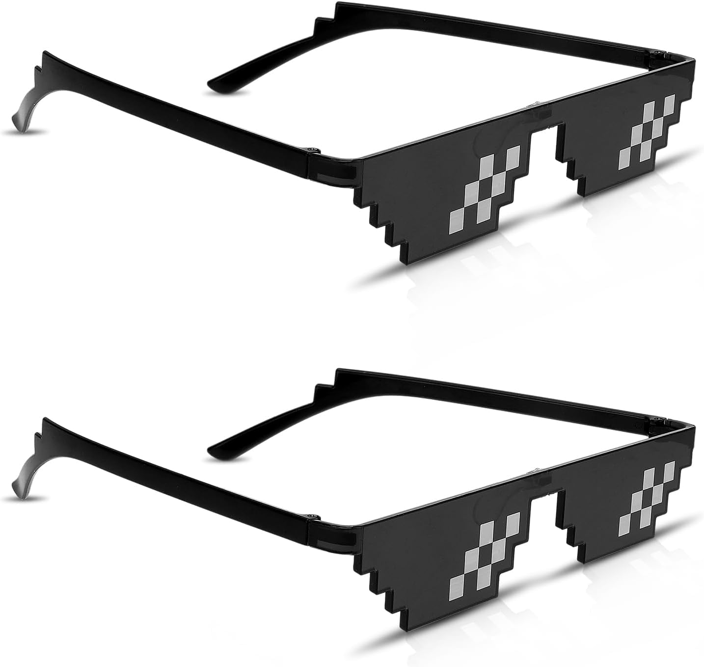 2 PackThug Life Sunglasses Dress Up Pixelated Mosaic Glasses Funny ...