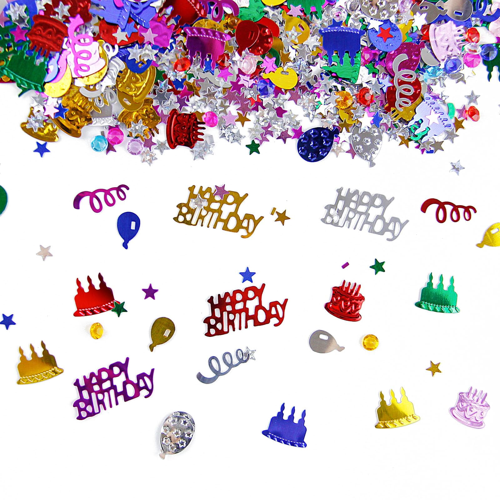 2 Packages Happy Birthday Confetti, Multi-color Birthday Confetti ...