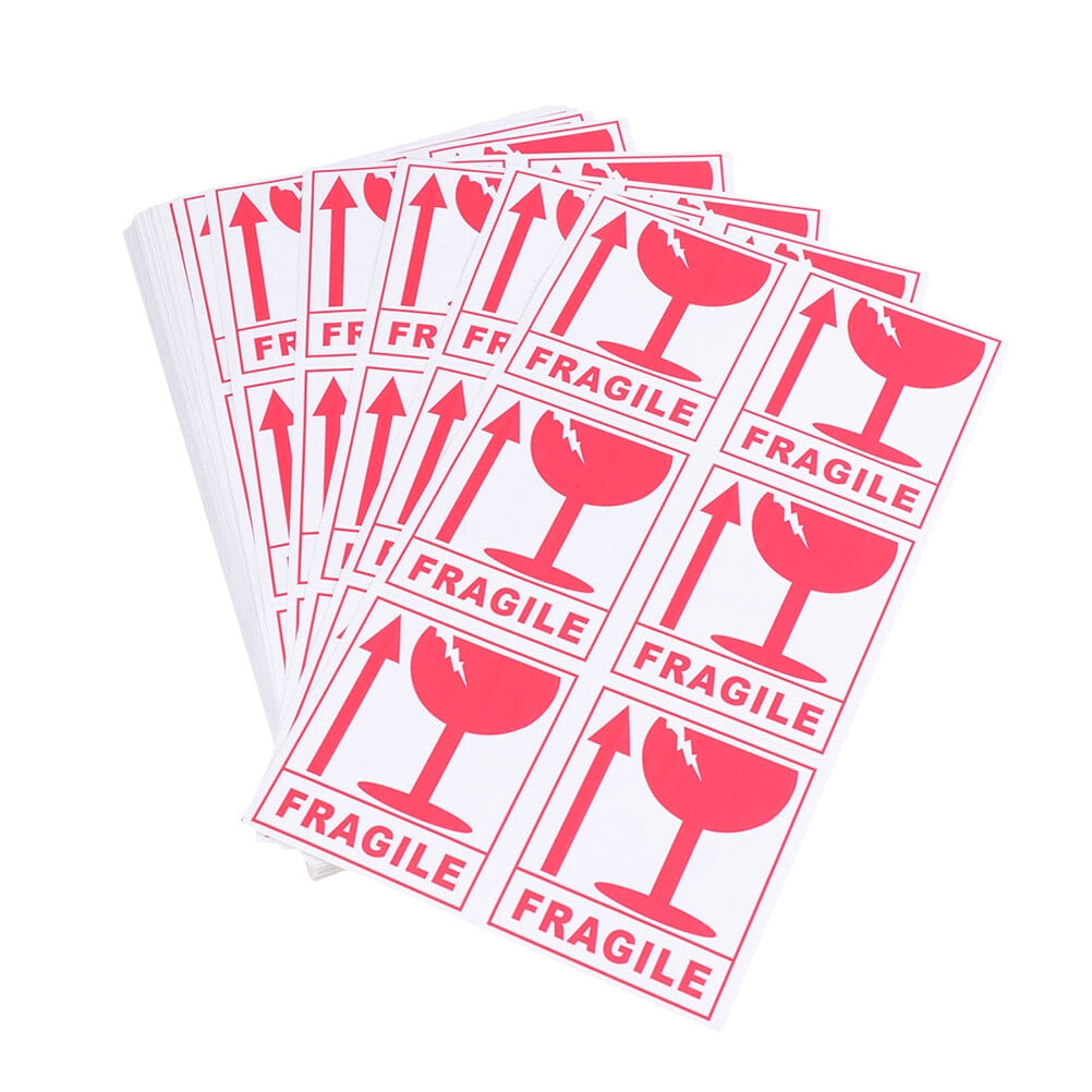 2 Packages of Fragile Warning Stickers with Adhesive Backside for Safe ...