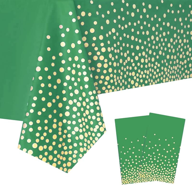 2 Packaging Black and Gold Plastic Tablecloth, 54 inch x108 inch ...