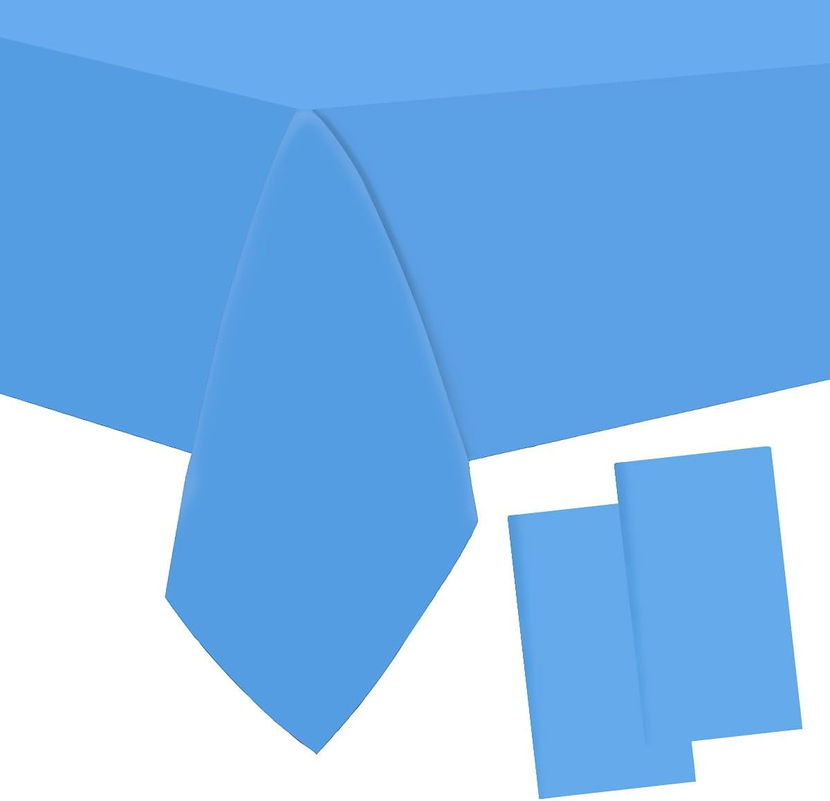 2 Packaging Light Blue Plastic Tablecloth, 54 inch x108 inch ...