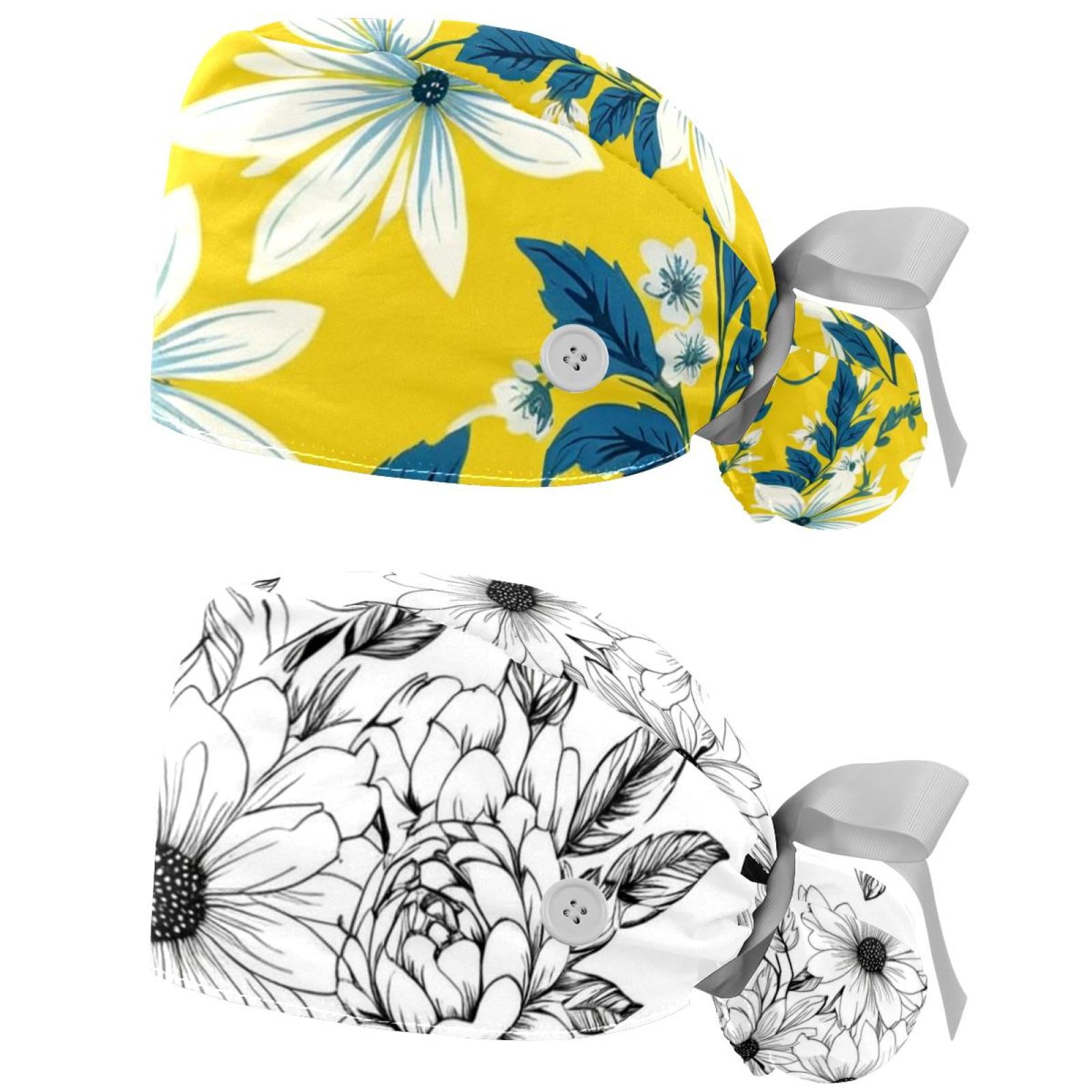 2 Packed，Camellia flowers leaf，Scrub caps women,Dental scrub caps,Nurse ...