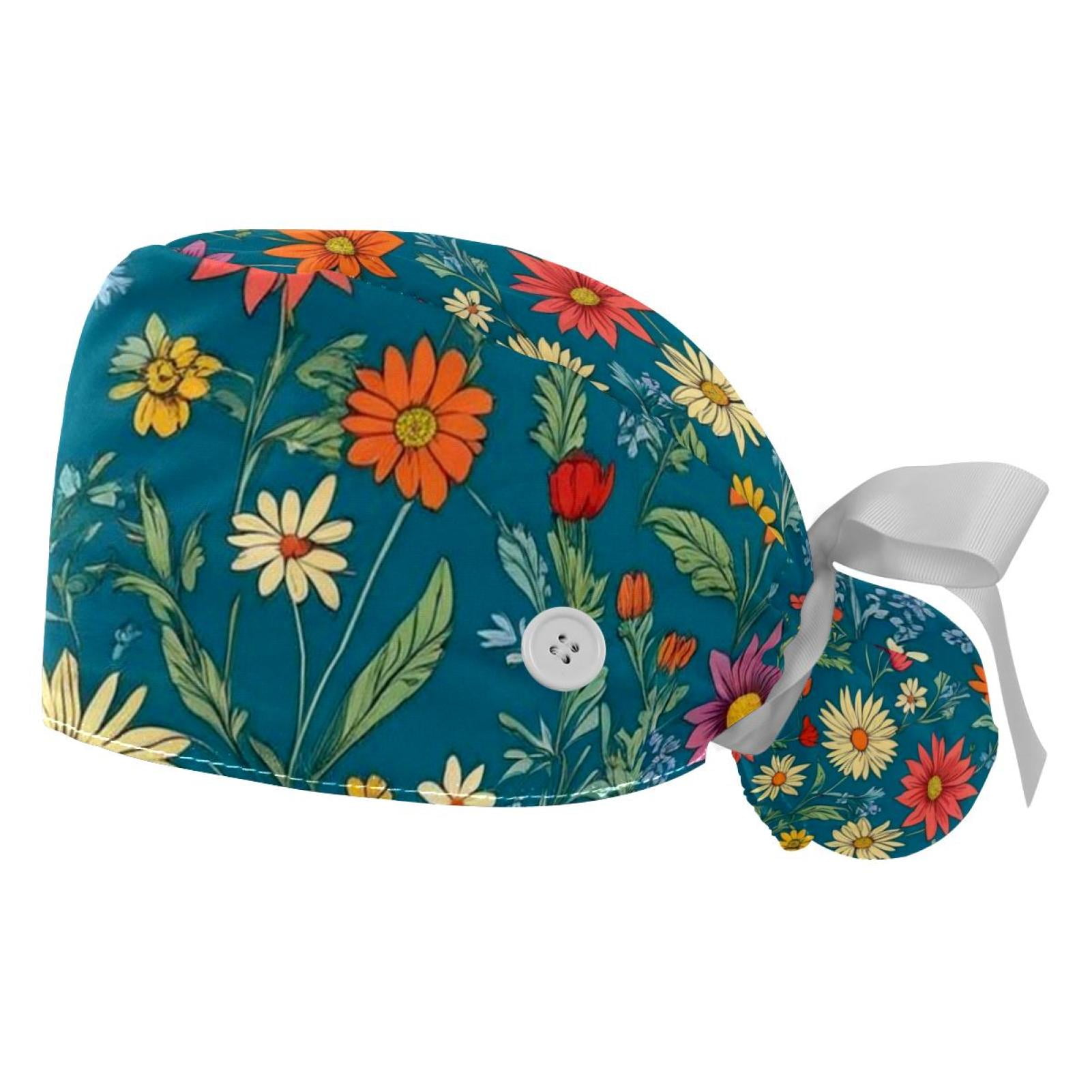 2 Packed，Flowers fruits,Scrub caps women,Scrub caps,Scrub caps men,For ...