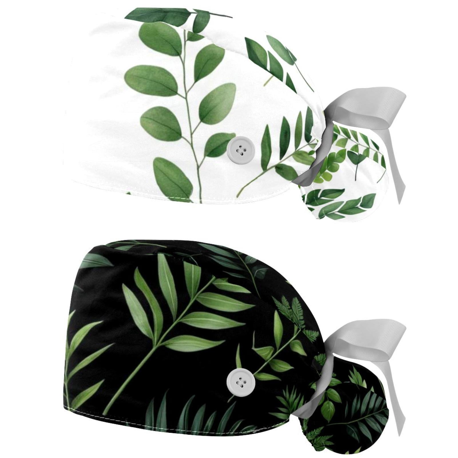 2 Packed，Watercolor herb，Scrub caps women,Scrub caps women satin lined ...