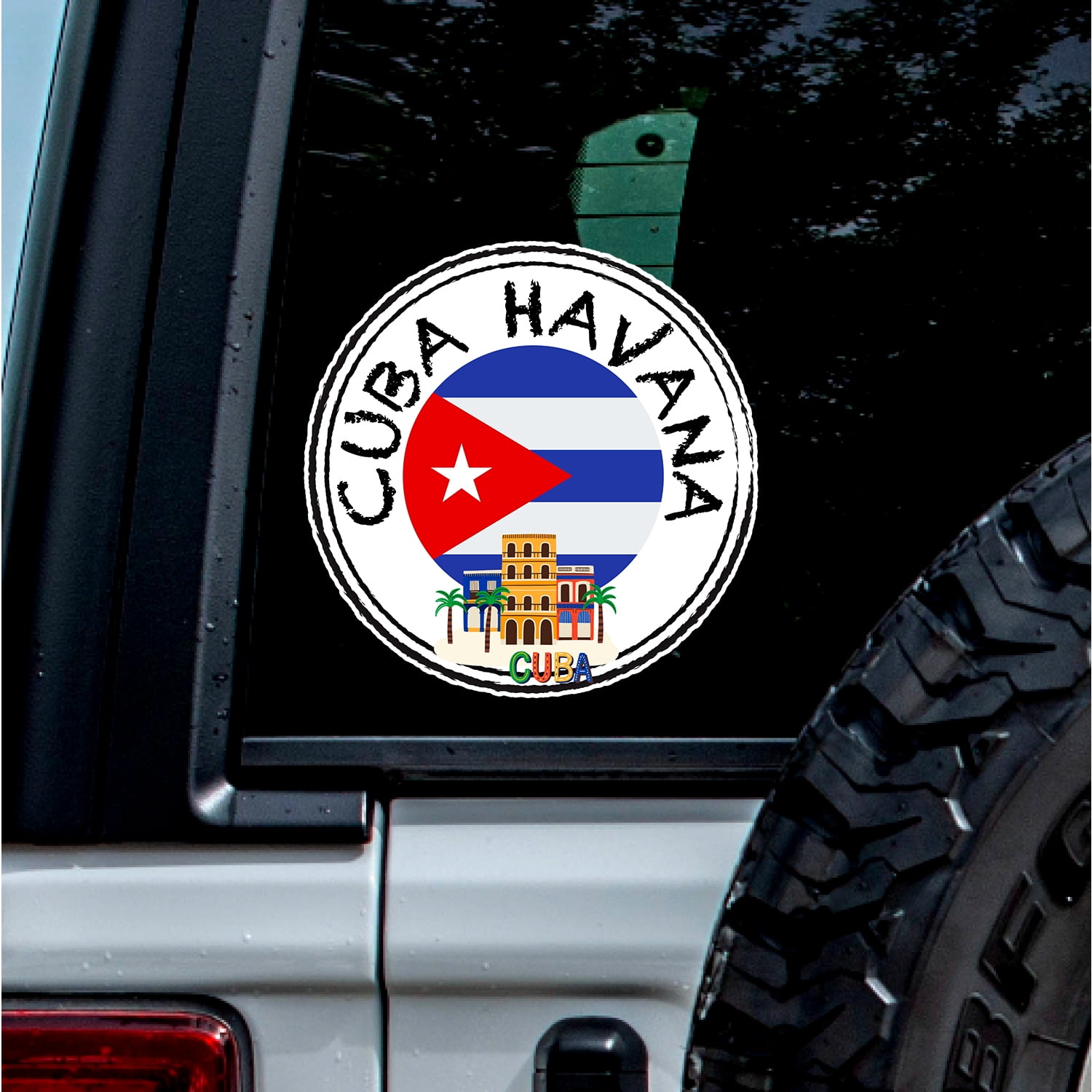 (2 Packs, 0.8'' X 0.8'') Sticker Of Round Seal Cuba Havana For Car ...