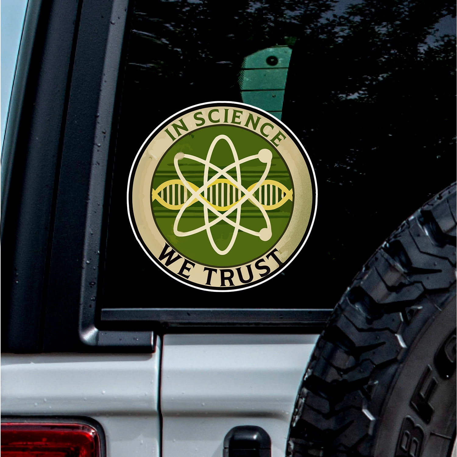 (2 Packs, 0.8'' X 0.8'') Sticker Of In Science We Trust For Car Bumper ...