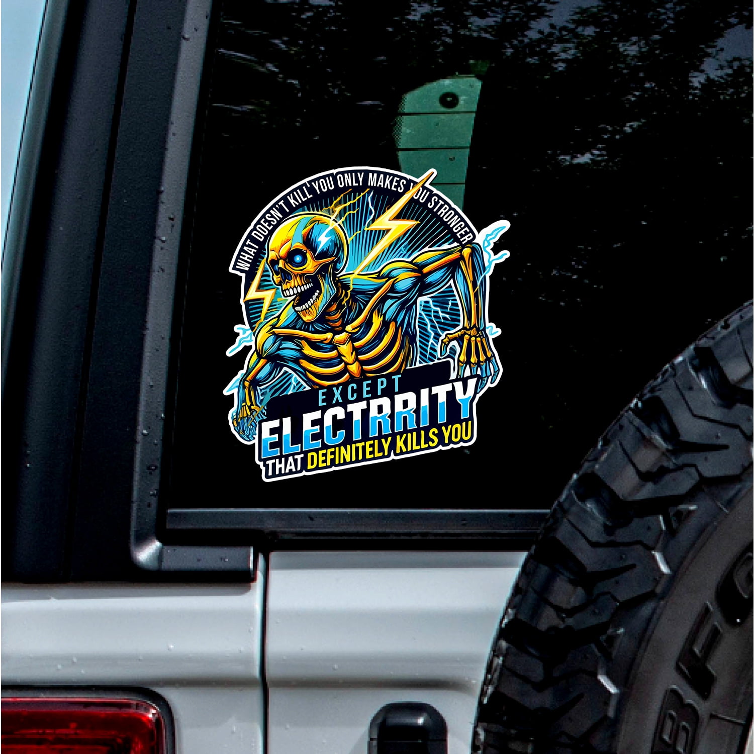 (2 Packs, 0.8'' X 0.9'') Sticker Of Electricity Will Kill You For Car ...