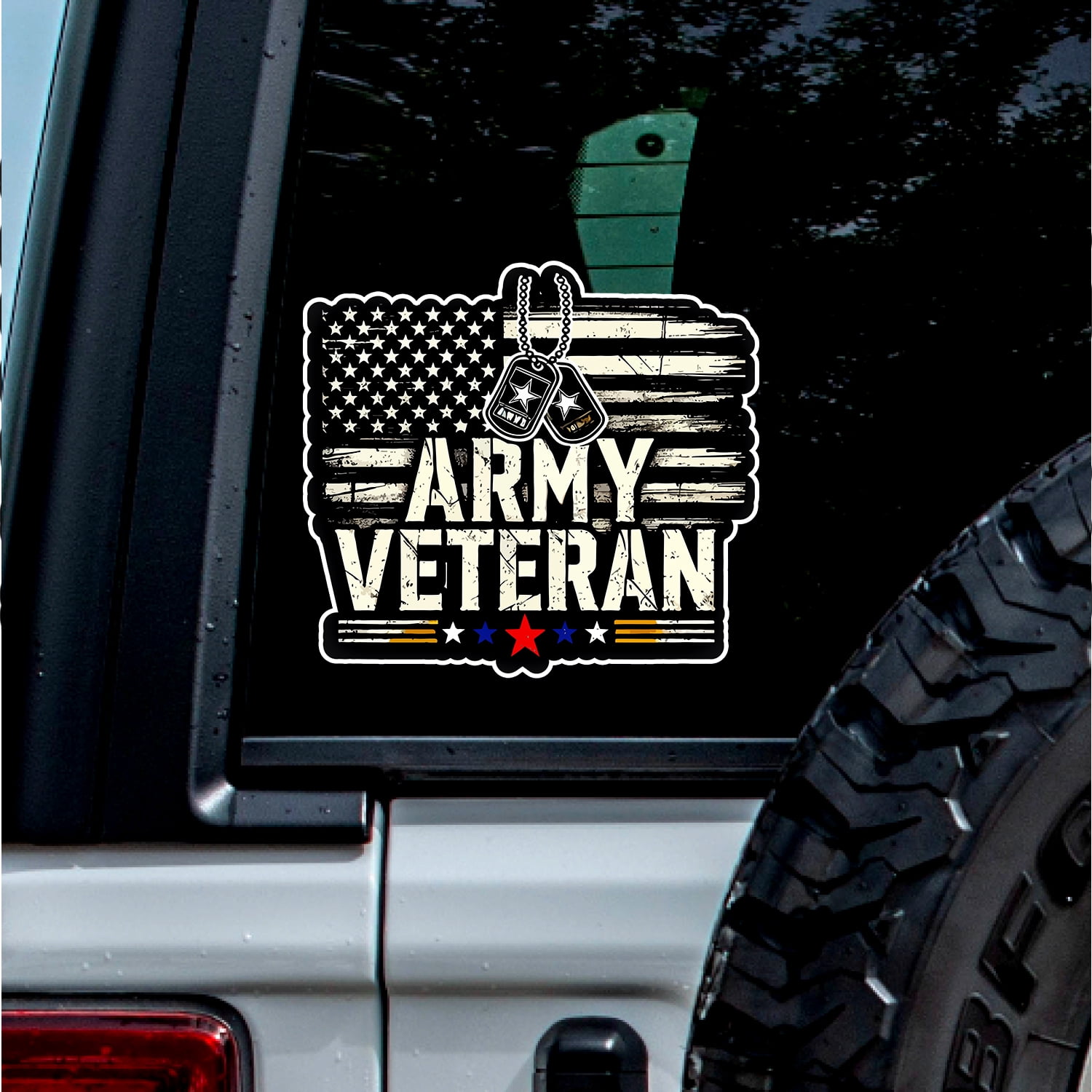(2 Packs, 0.9'' X 0.8'') Sticker Of Army Veterans Us Flag For Car ...