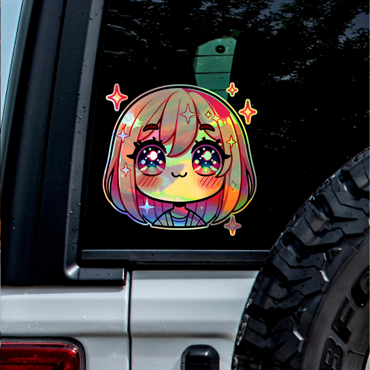 (2 Packs, 1.8'' X 1.8'') Sticker Of Anime Blushing Girl Sticker For Car ...