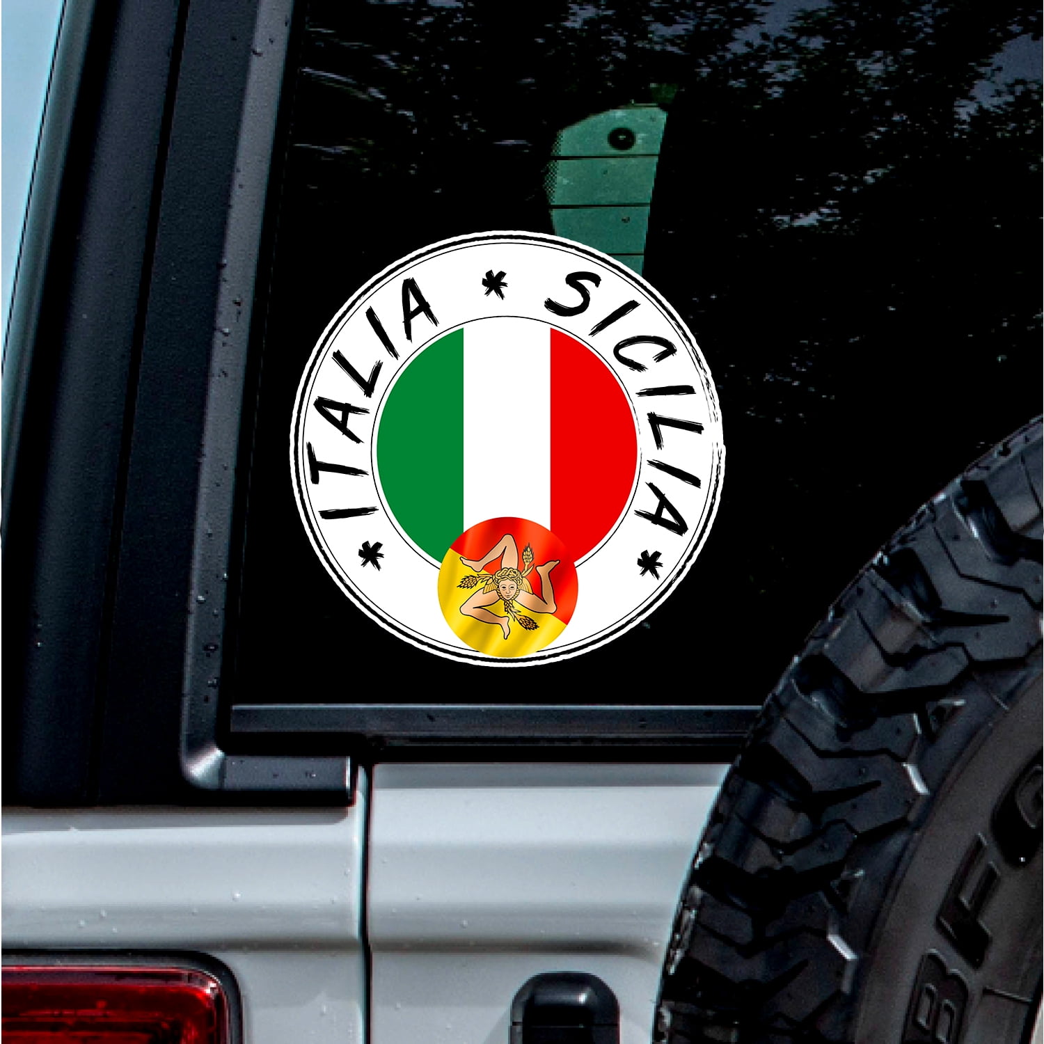 (2 Packs, 1.8'' X 1.8'') Sticker Of Round Seal Italia Sicilia For Car ...