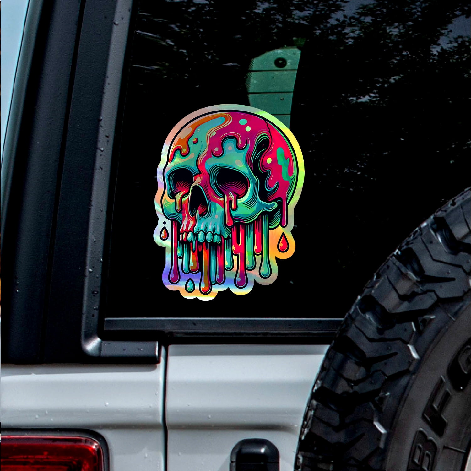 (2 Packs, 1.8'' X 2.4'') Sticker Of Melting Skull For Car Bumper Window ...