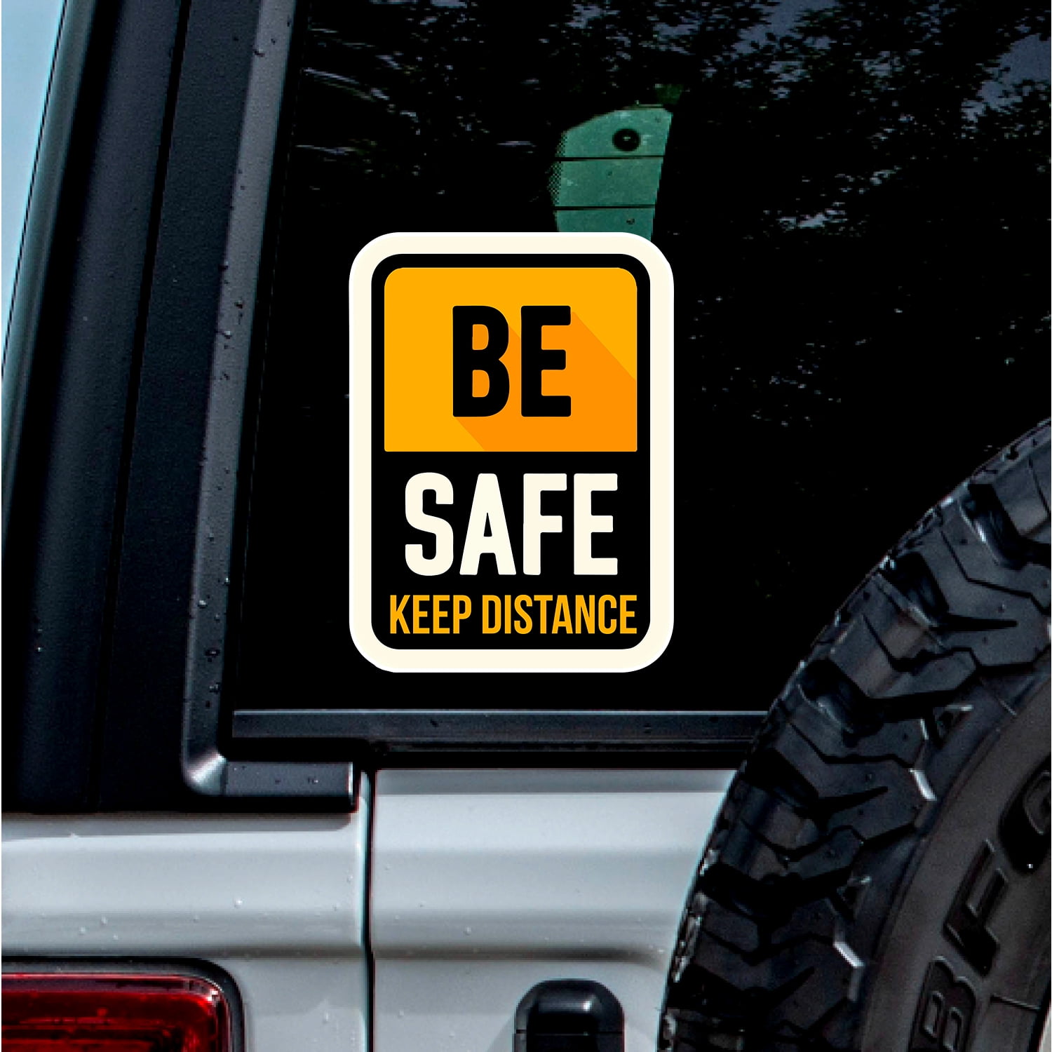 (2 Packs, 1.8'' X 2.5'') Sticker Of Be Safe Keep Distance For Car ...
