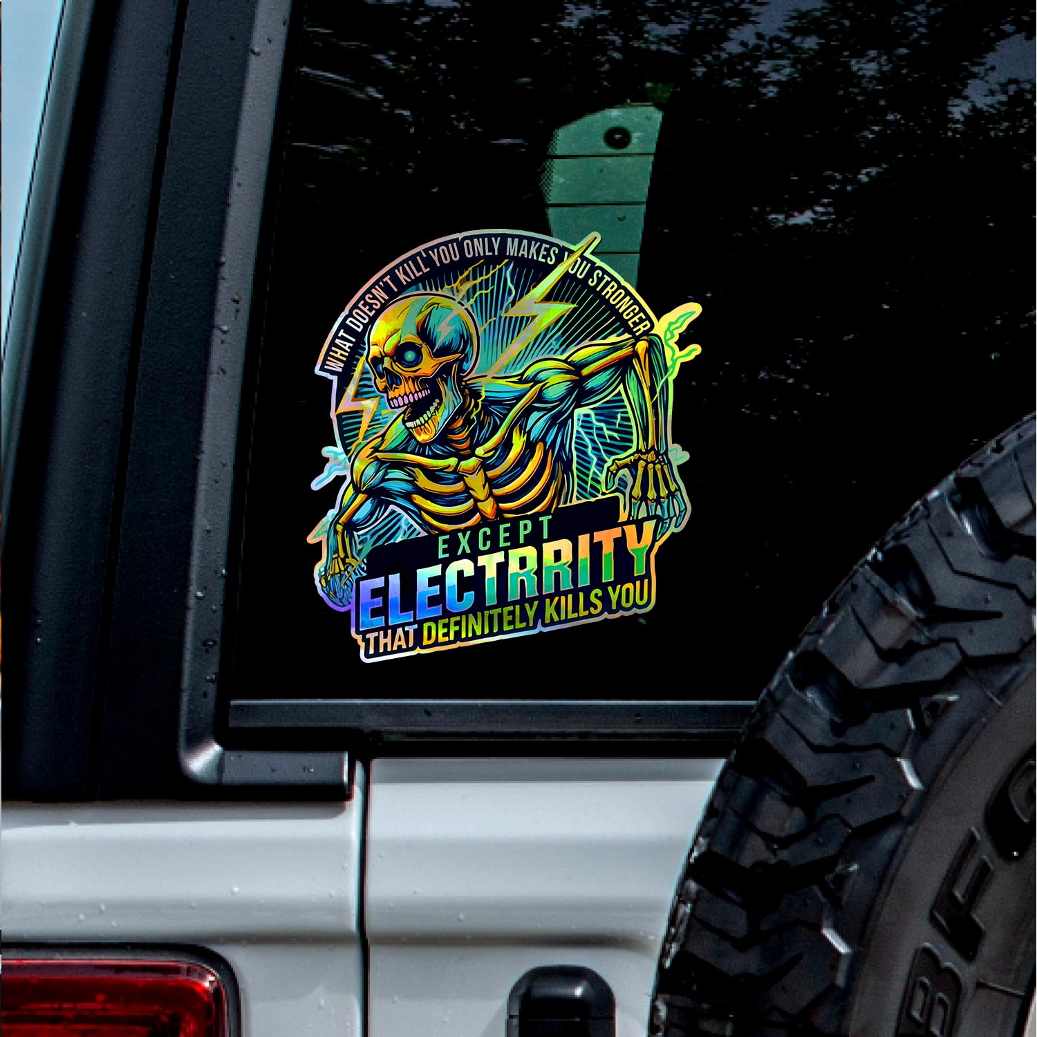 (2 Packs, 1.8'' X 2'') Sticker Of Electricity Will Kill You For Car ...