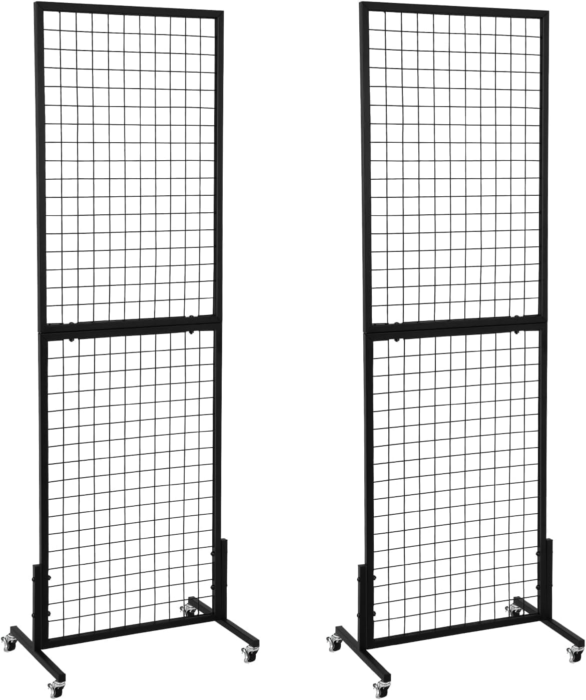2 Packs 1.8' x 5.7' Grid Wall Panels Standing Wire Grid, Display Rack ...