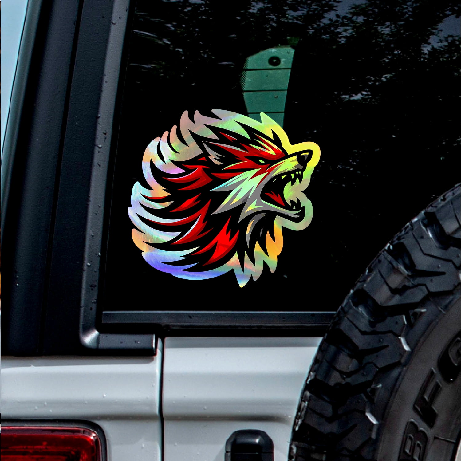 (2 Packs, 1.9'' X 1.8'') Sticker Of Wolf Graphics For Car Bumper Window ...