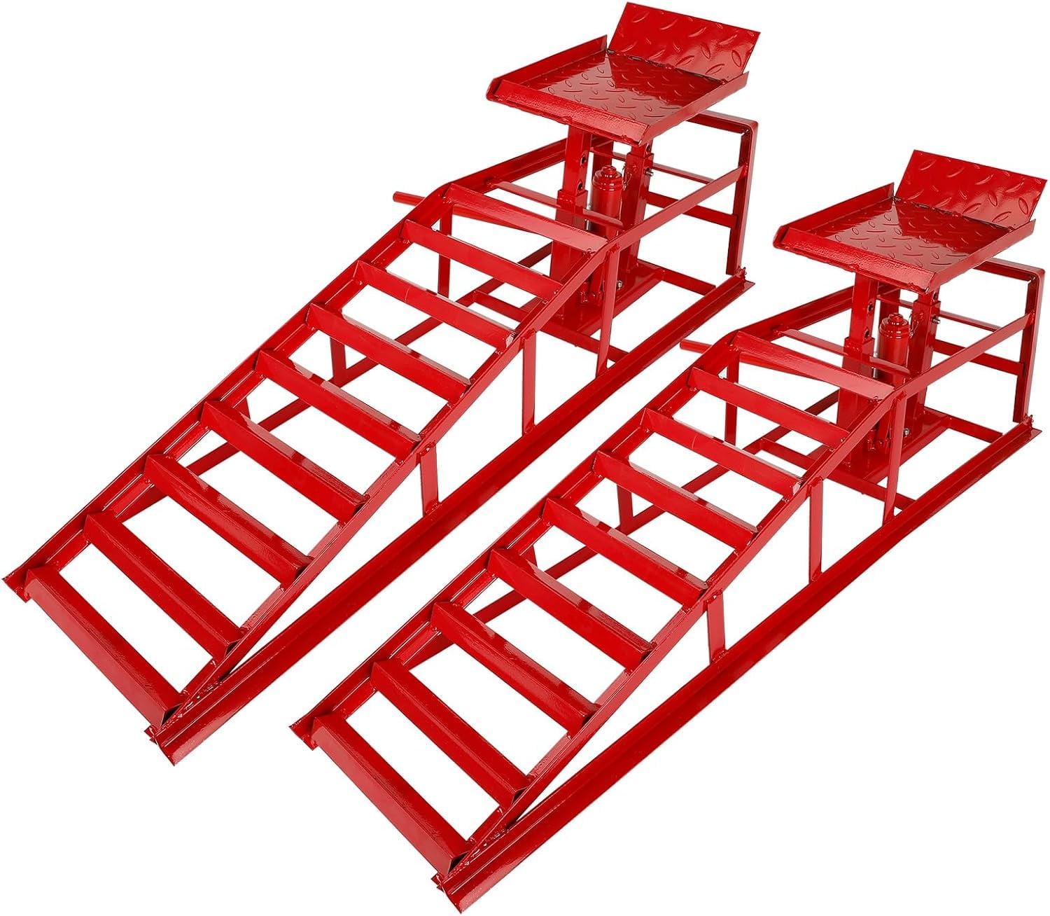 2 Packs 11000lbs Hydraulic Car Ramps Low Profile Car Lift Service Ramps ...