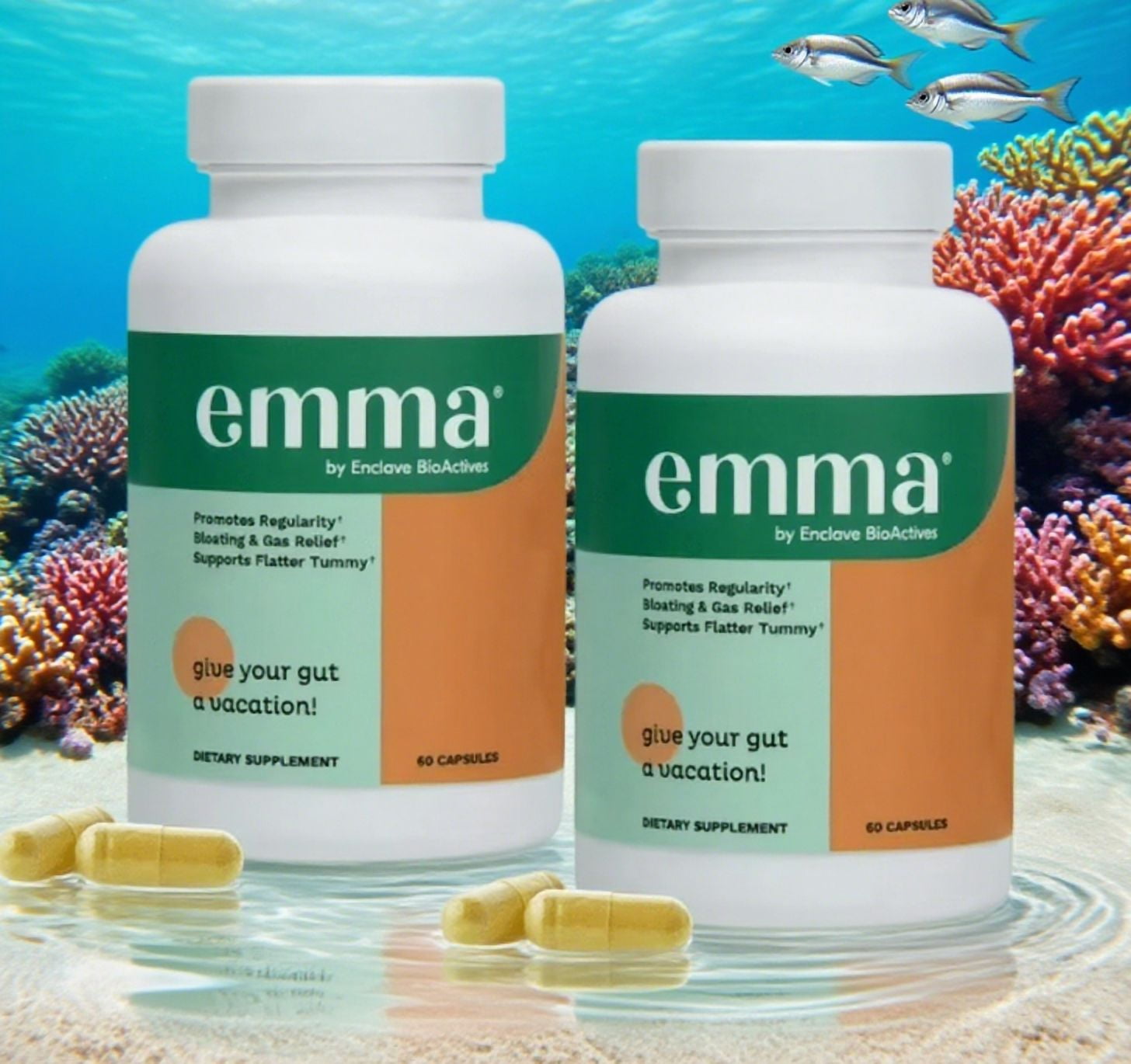 2 Packs (120 Capsules) 60 Capsules Emma Gut Health: Exclusive Double ...