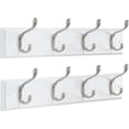 2 Packs 16" Wall Mounted Wooden Coat Rack with 8 Hooks, White - Walmart.com