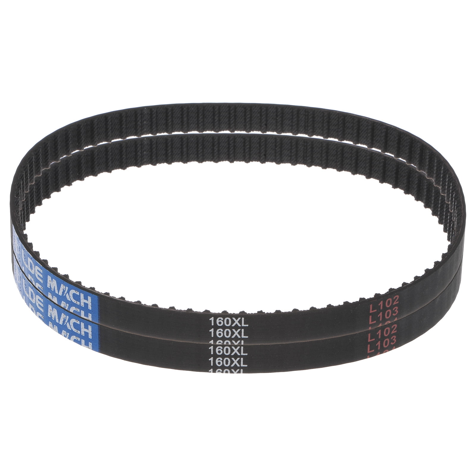 2 Packs 160XL 037 Timing Belt 80 Teeth Rubber Geared Cogged Belt, 0.37 ...