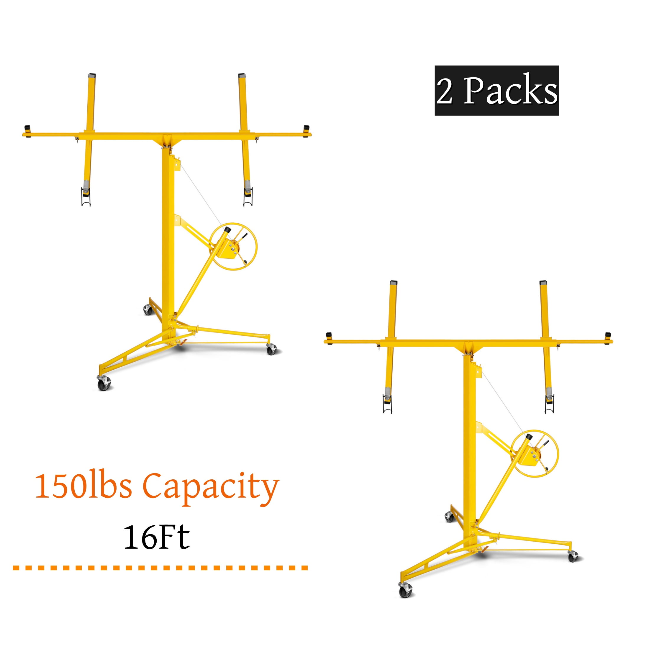 2 Packs 16Ft Drywall Lift, 150LBS Capacity Drywall Lift Panel Hoist，360 ...