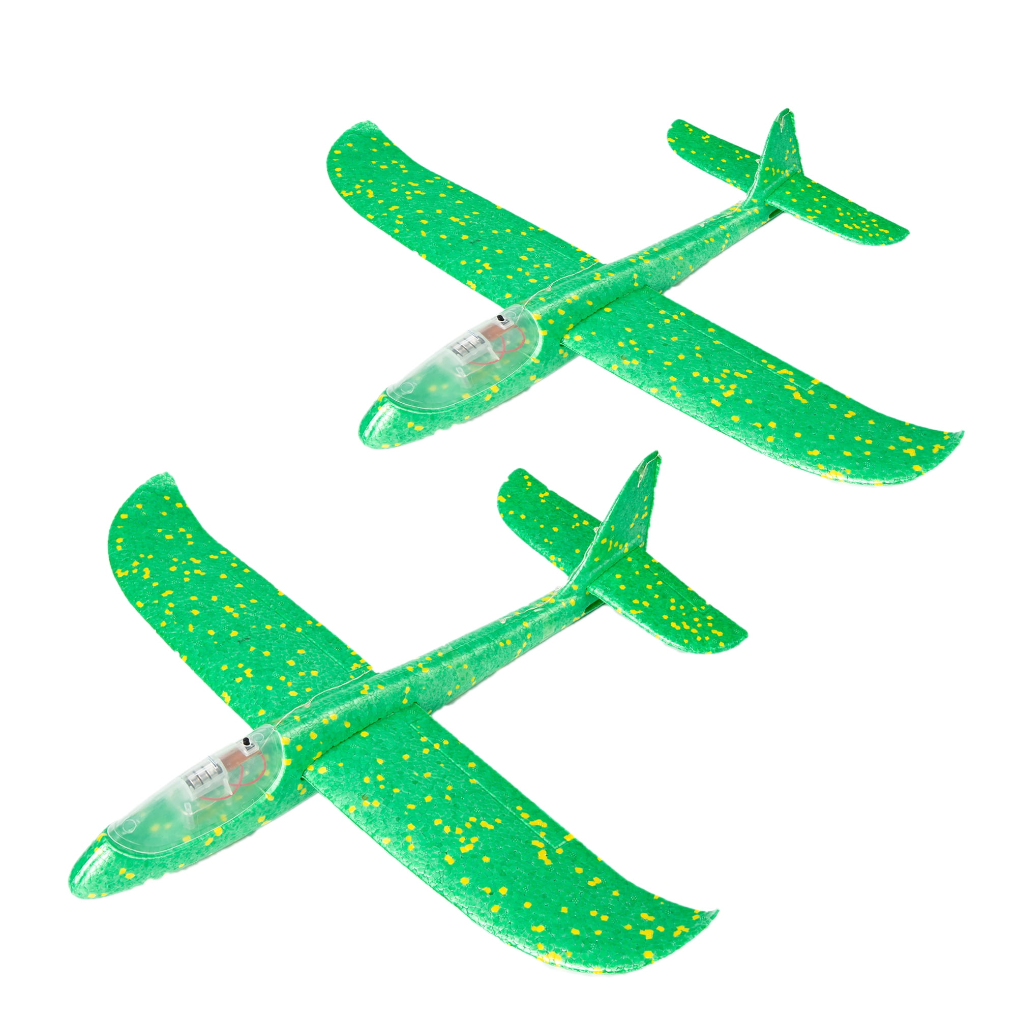 2 Packs 18.5" Glider Airplane Launcher Toy for Kids Throwing Foam Plane ...