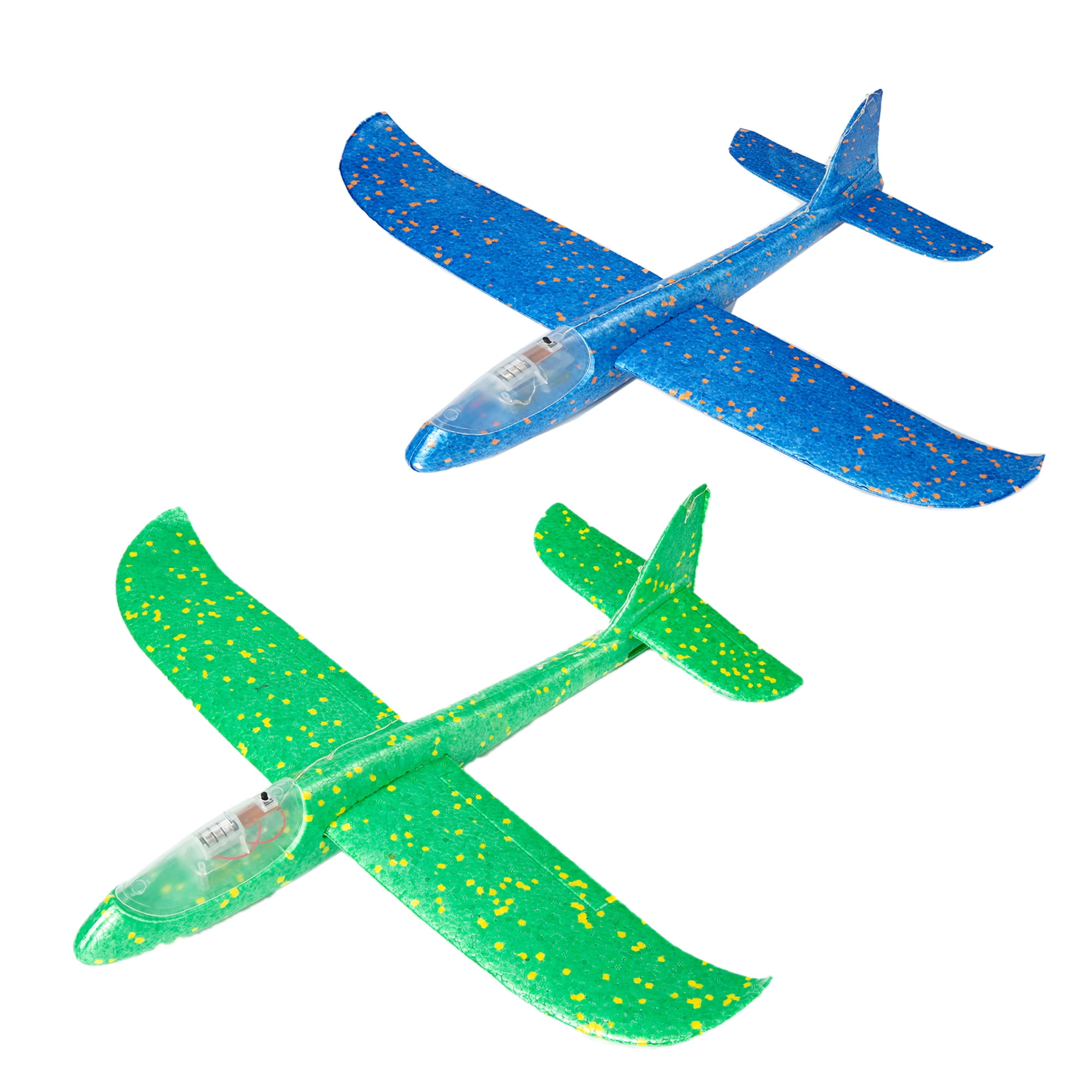 2 Packs 18.5" Glider Airplane Launcher Toy for Kids Throwing Foam Plane ...