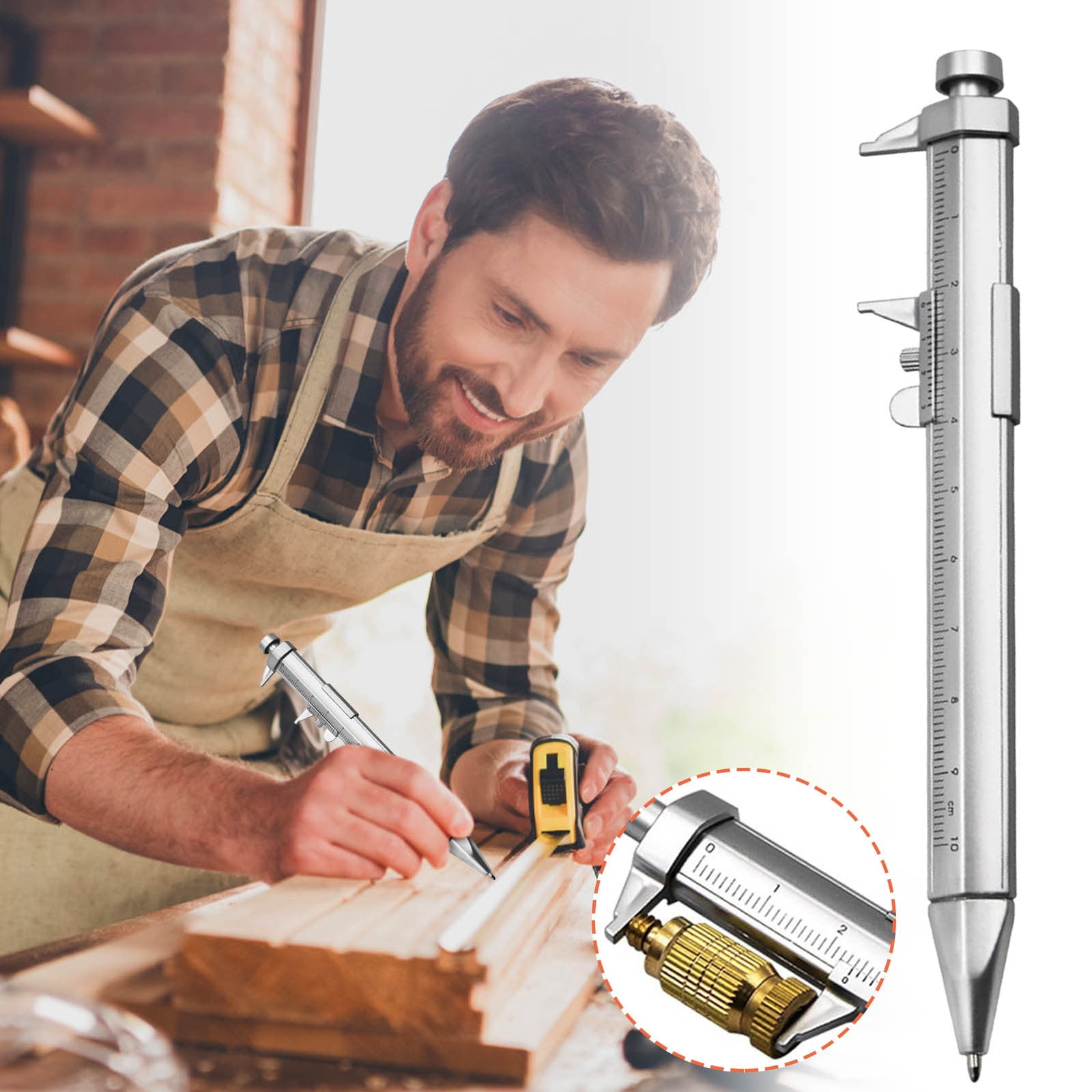 2 Packs 2 in 1 Vernier Caliper Ballpoint Pen 0-100mm Measuring Tool for ...