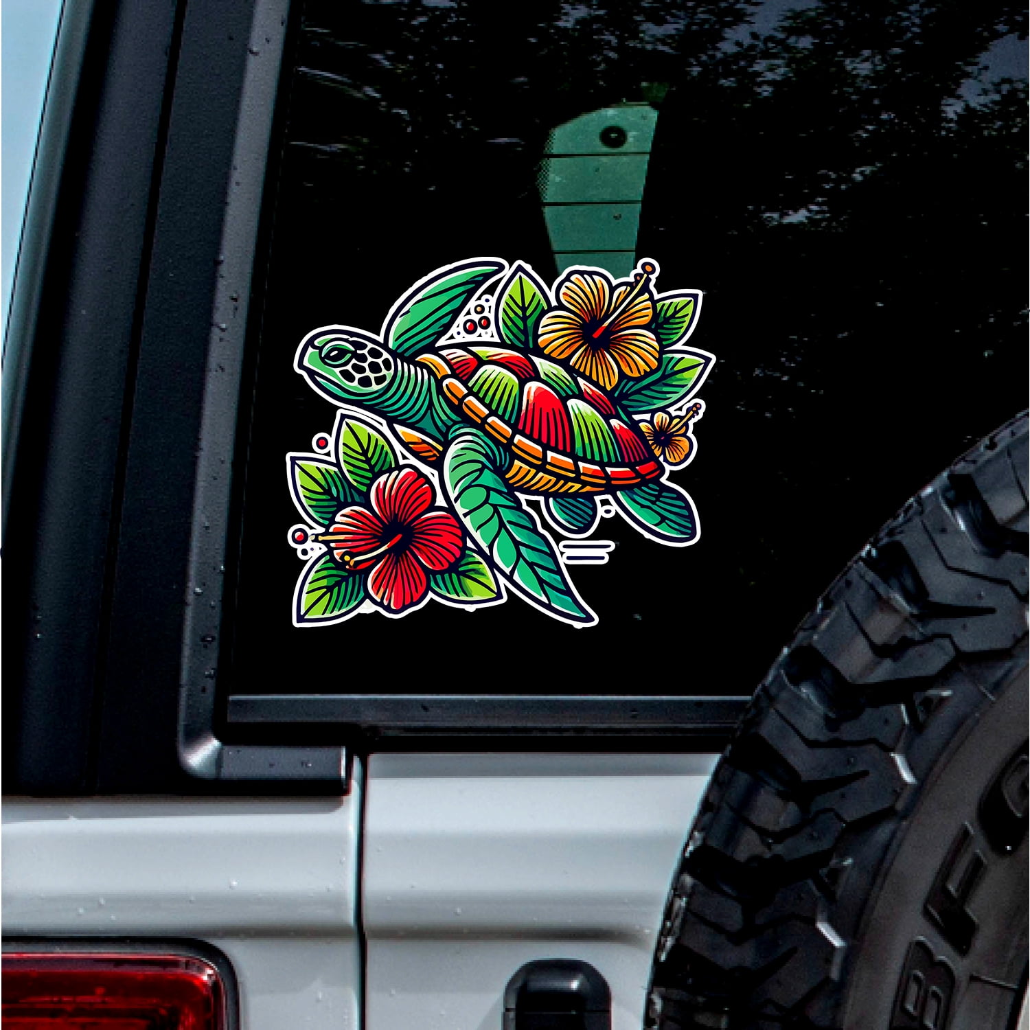 (2 Packs, 2.1'' X 1.8'') Sticker Of Sunset Graphics & Deals Hibiscus ...