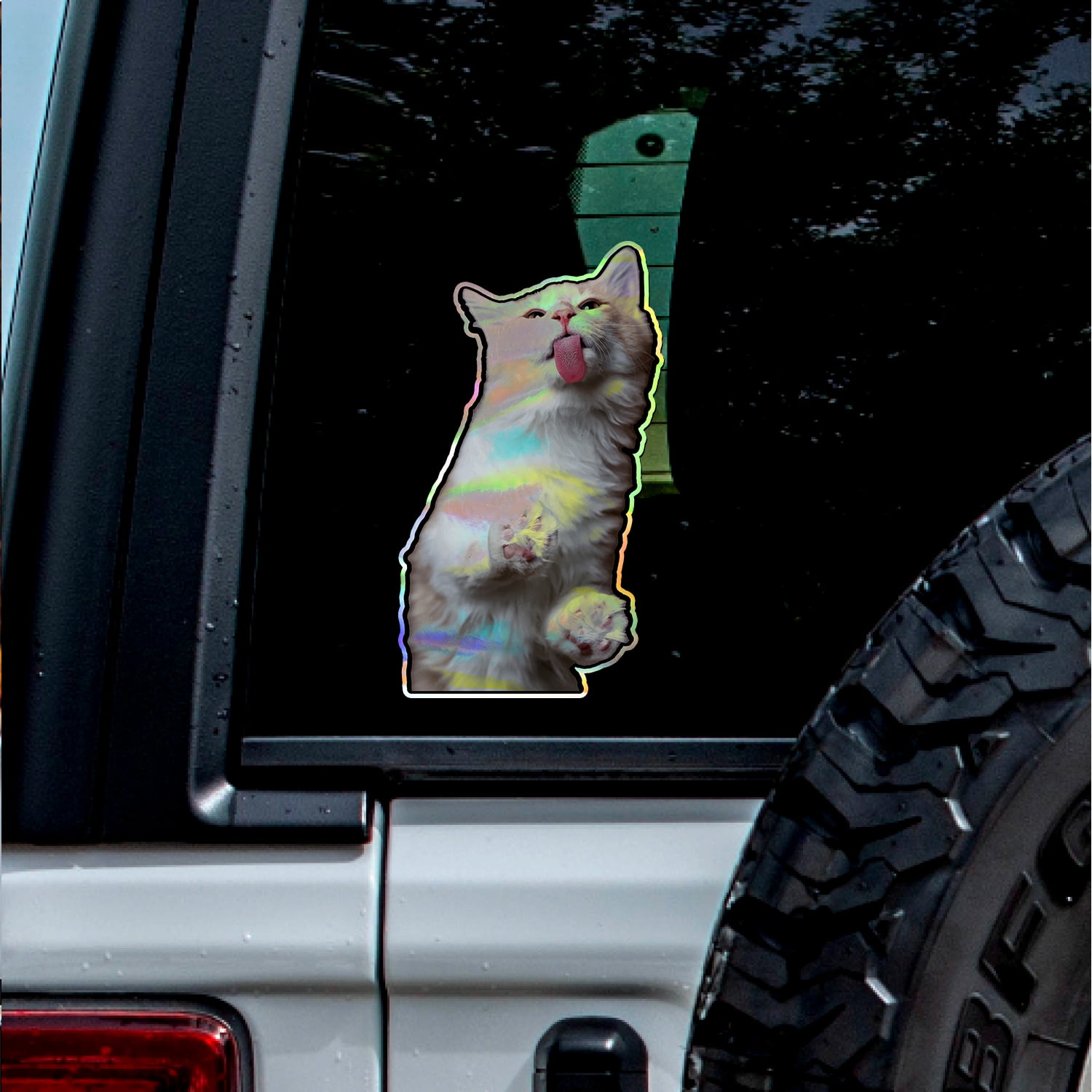 (2 Packs, 2.2'' X 3.8'') Sticker Of Cat Car Window For Car Bumper ...