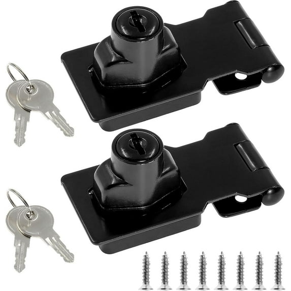 2 Packs 2.5 Inch Hasp Lock With Keys, Stainless Steel Latch, Twist Knob ...