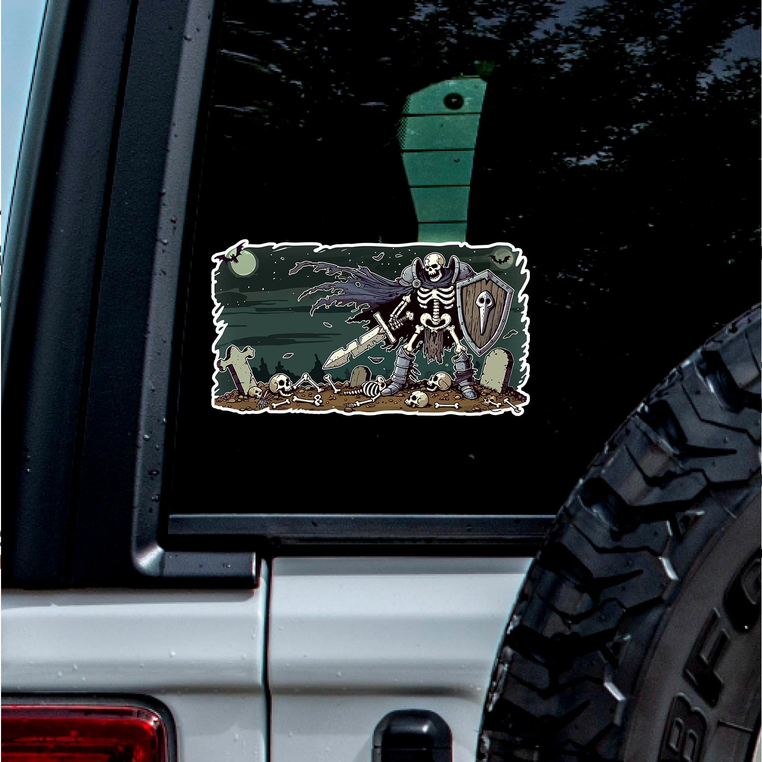 (2 Packs, 2.8'' X 1.5'') Sticker Of Skeleton Silhouette With Bones For ...