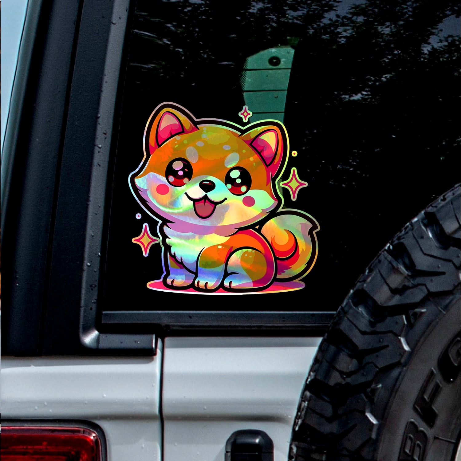 (2 Packs, 2.8'' X 2.8'') Sticker Of Chibi Shiba Inu For Car Bumper ...