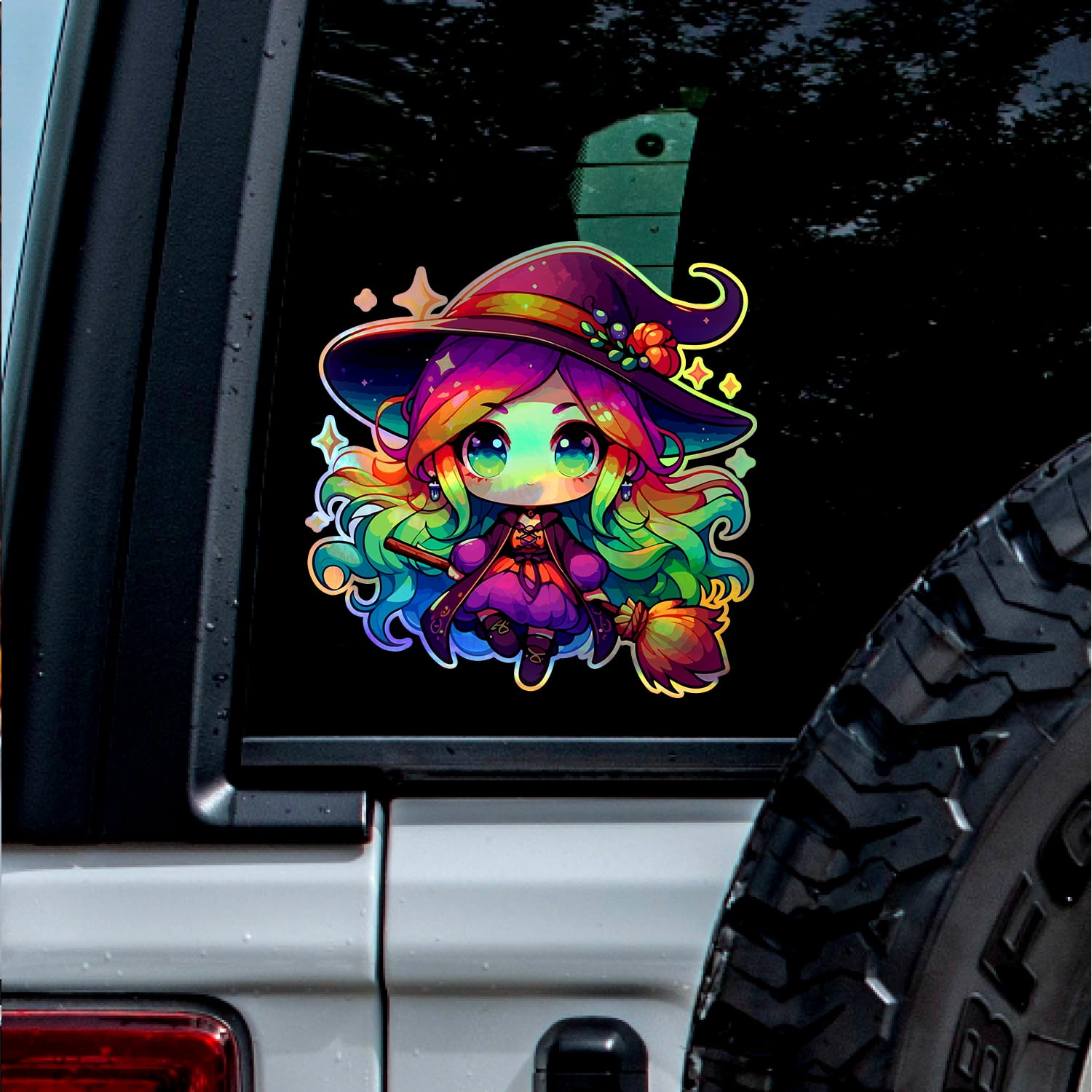 (2 Packs, 2.8'' X 2.8'') Sticker Of Chibi Witch For Car Bumper Window ...