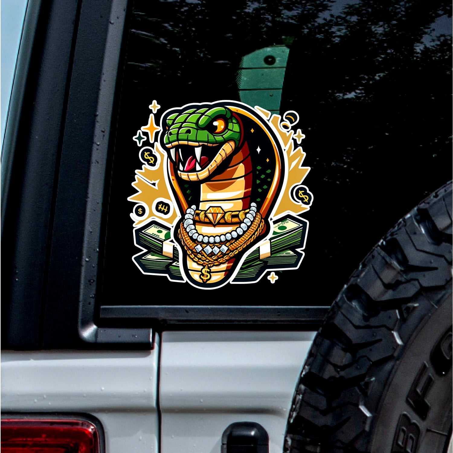 (2 Packs, 2.8'' X 2.8'') Sticker Of Rich" Cobra" Funny For Car Bumper ...