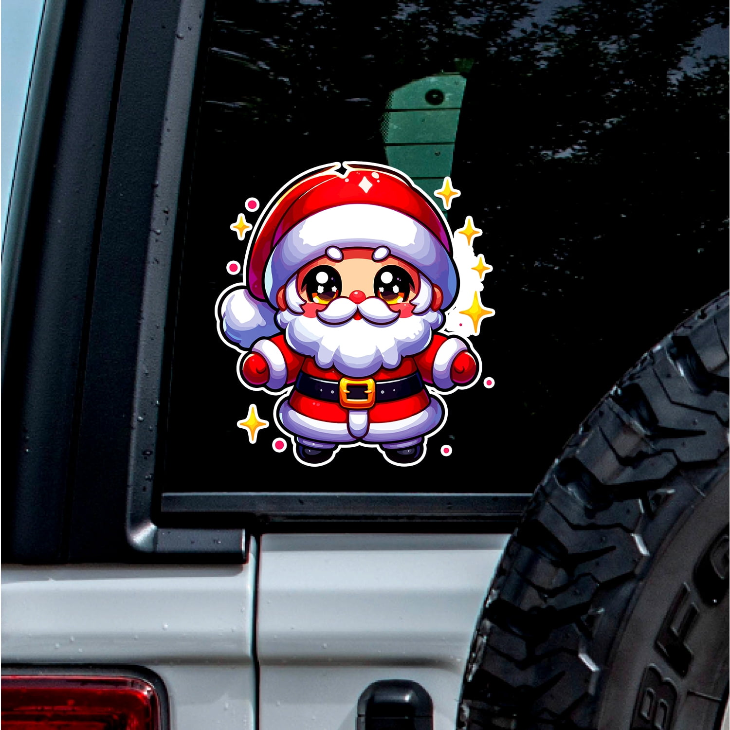 (2 Packs, 2.8'' X 3.1'') Sticker Of Chibi Santa For Car Bumper Window ...