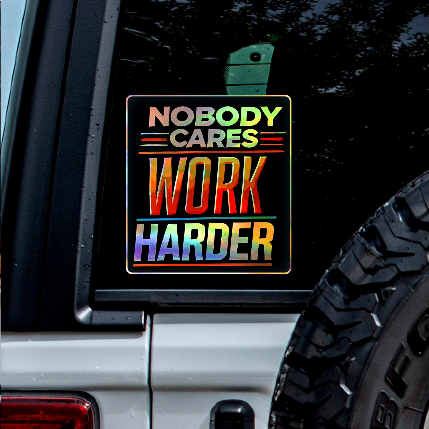 (2 Packs, 2.8'' X 3'') Sticker Of Nobody Cares Work Harder For Car ...