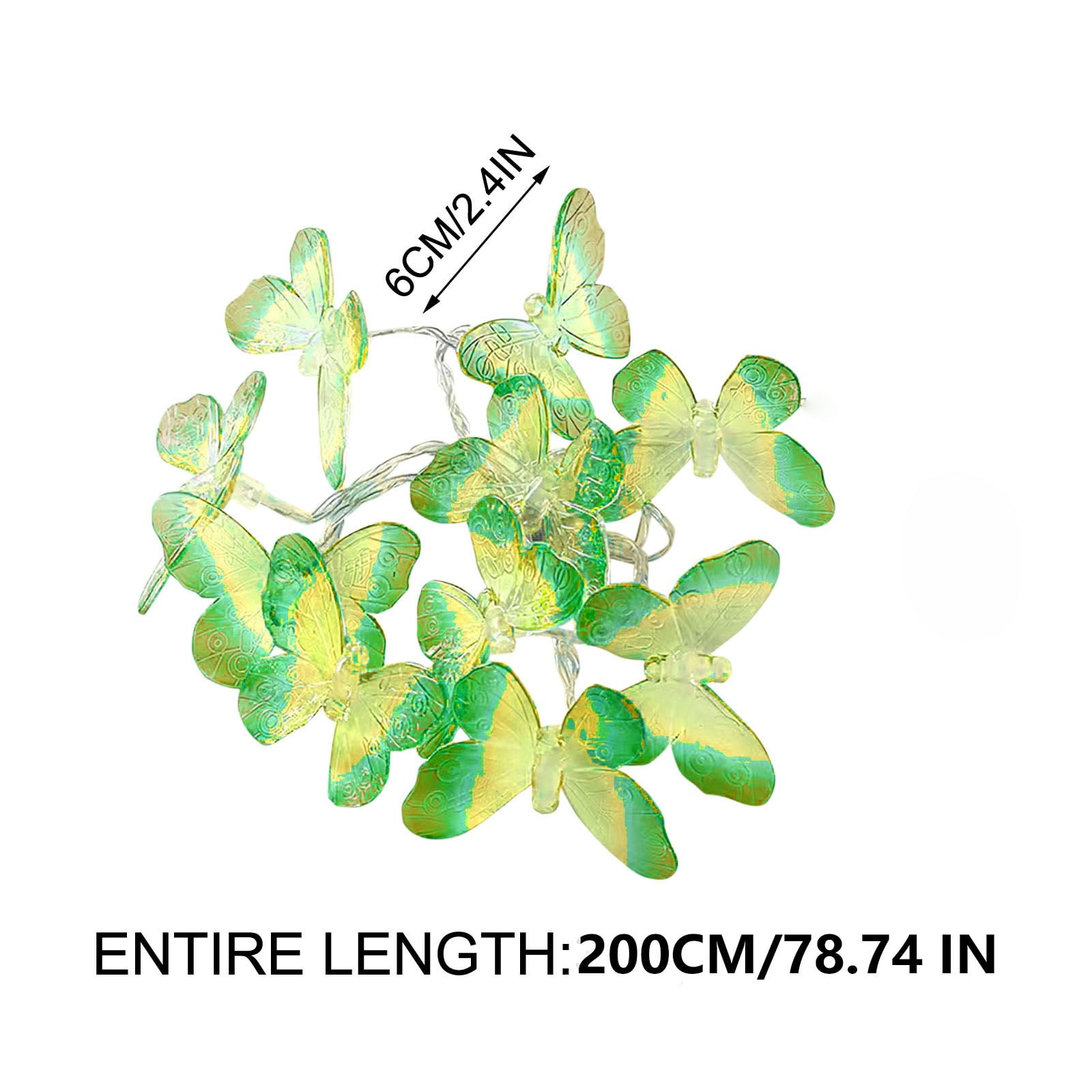 2 Packs 20 LED Butterfly String Lights, 78.74 Inch Battery Powered ...