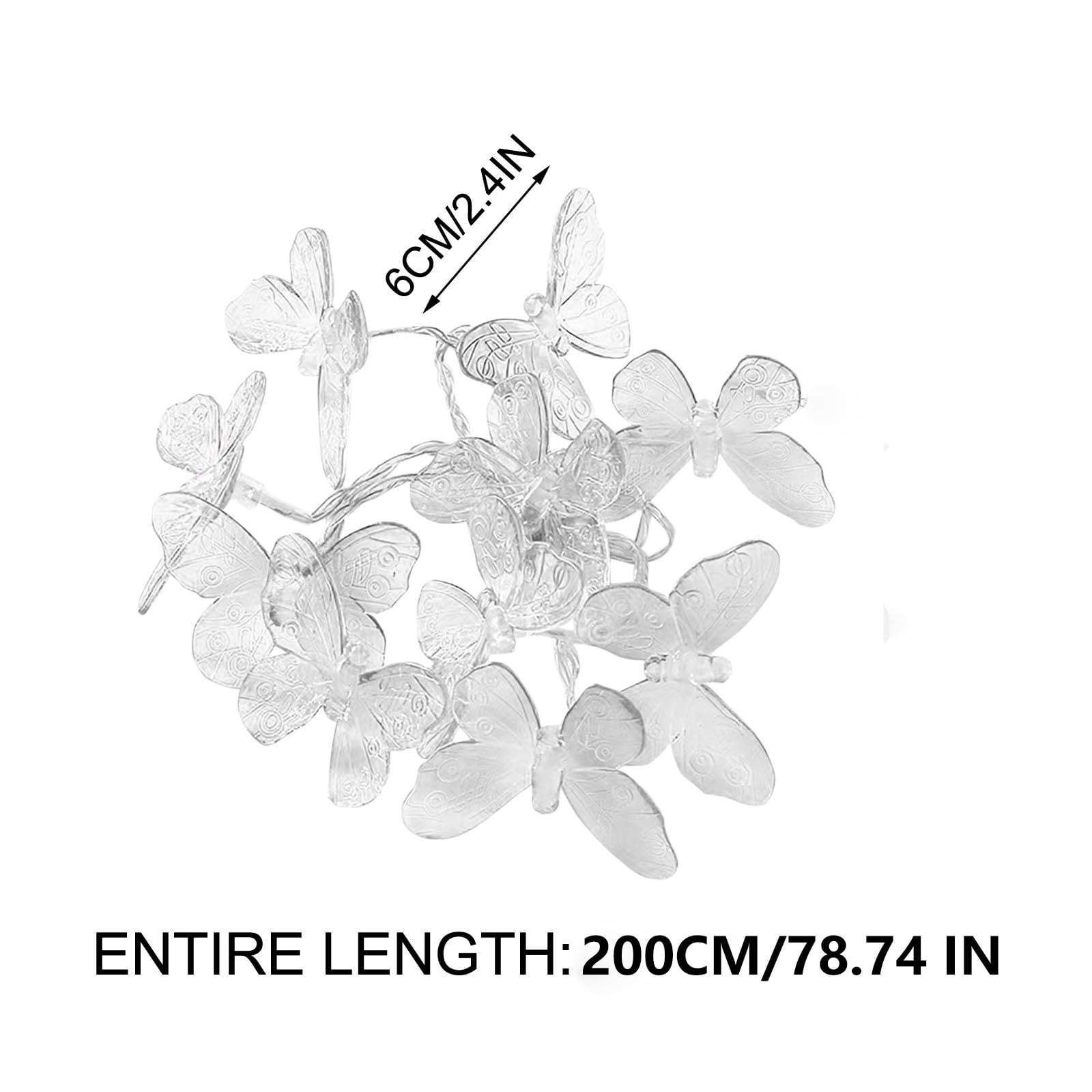 2 Packs 20 LED Butterfly String Lights, 78.74 Inch Battery Powered ...