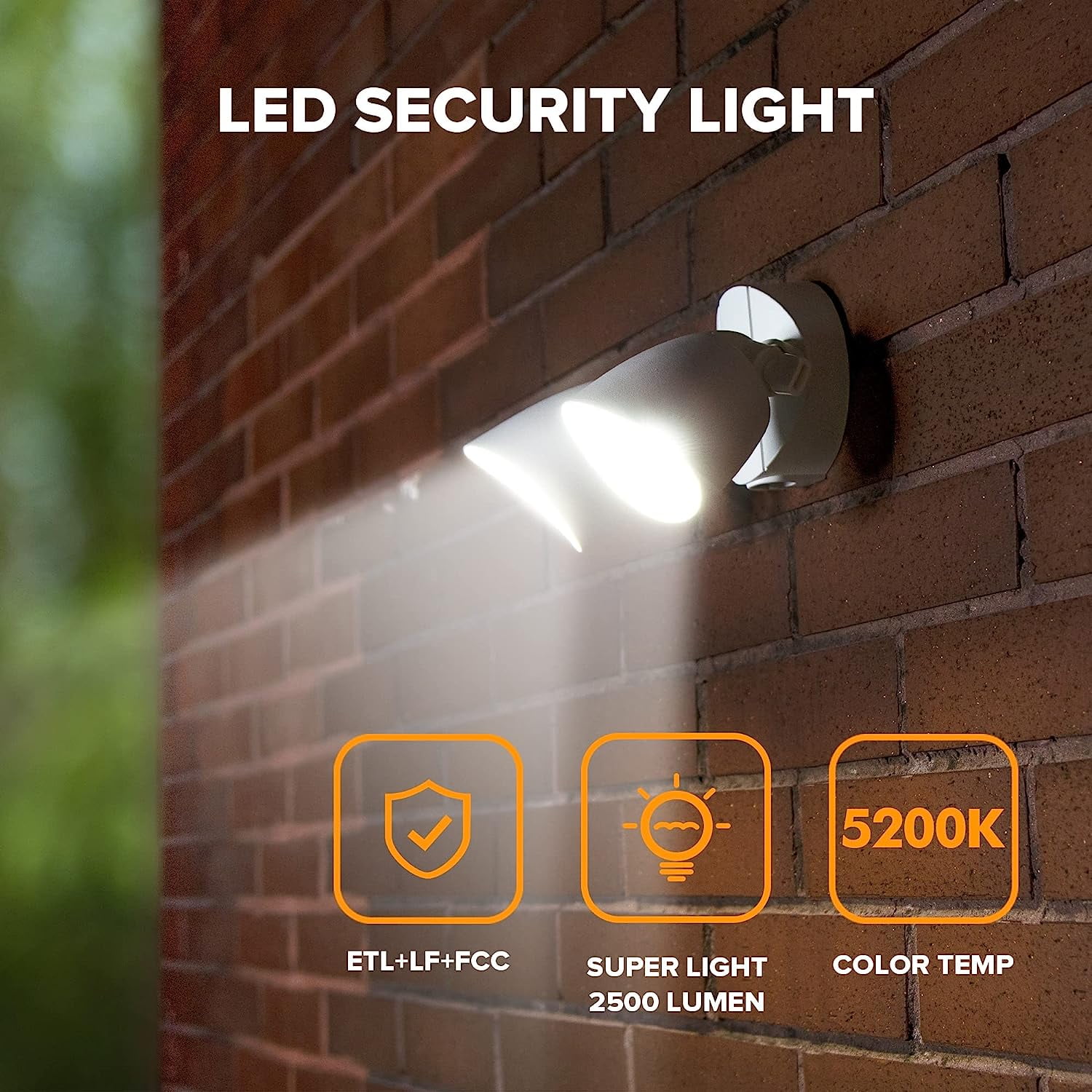 2-Packs 2500 Lumen 32 Watt 28 LED Dual-Head Floodlight Outdoor, Full ...
