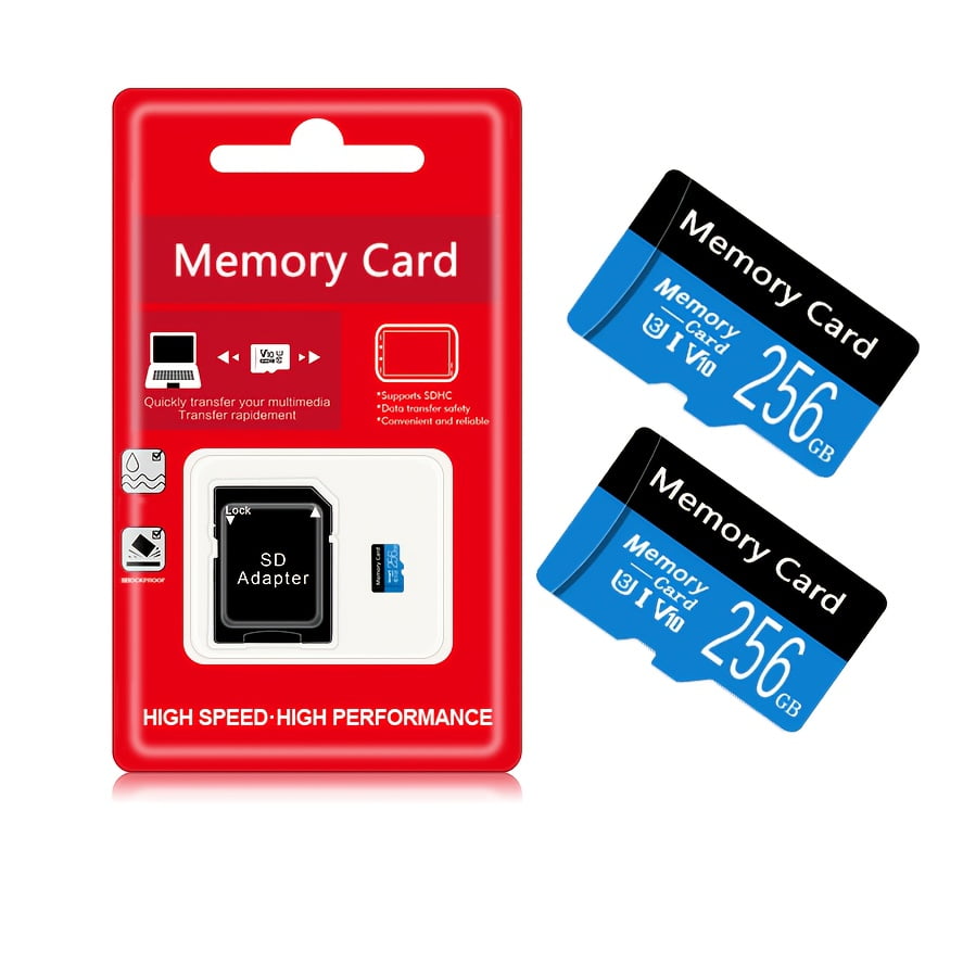2 Packs 256GB TF Card With SD Adapter, U3 Class 10 Ultra High Speed TF ...