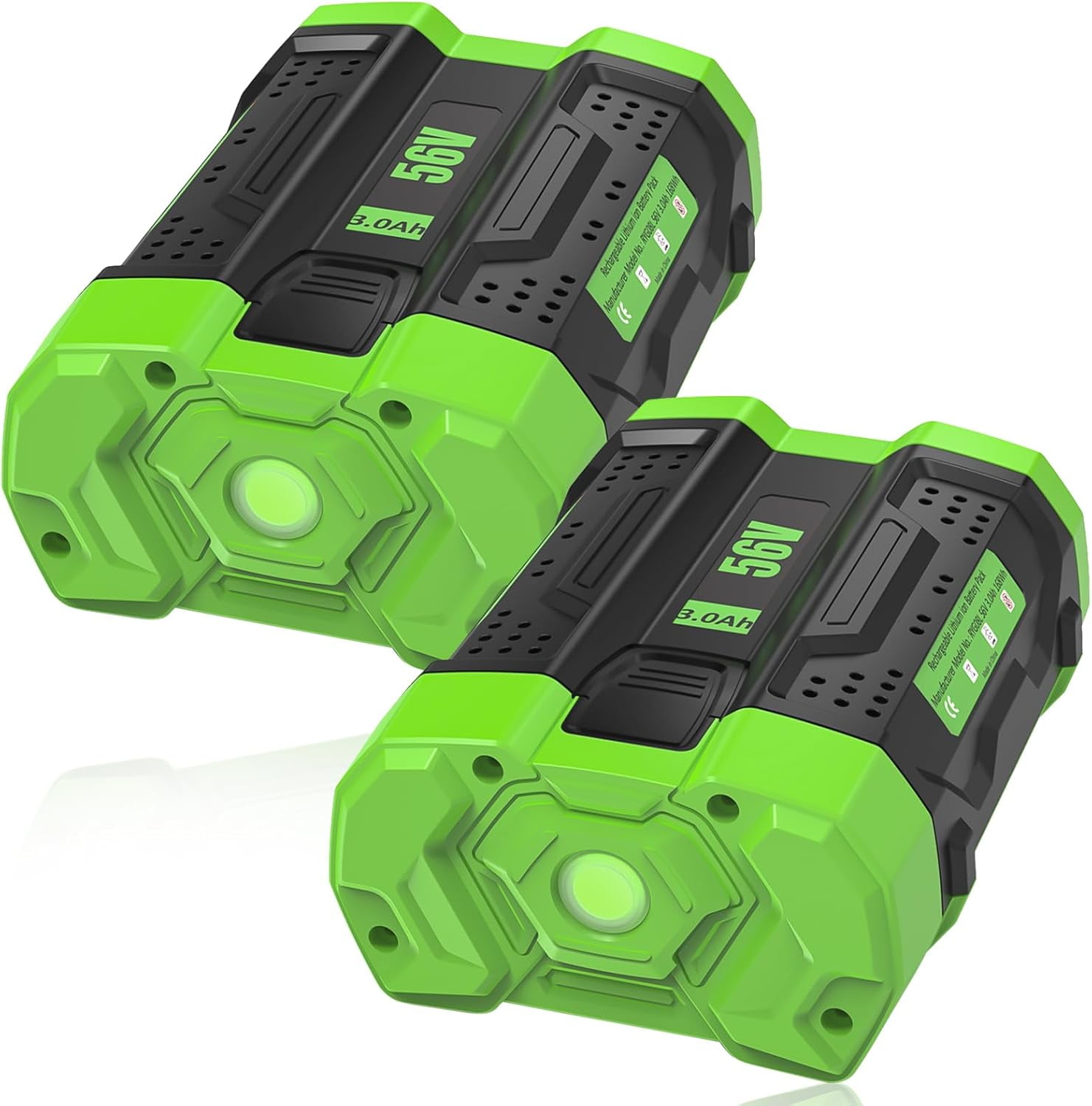 [2 Packs 3.0Ah 56V Replacement for EGO 56V Battery BA1400T BA2800 ...