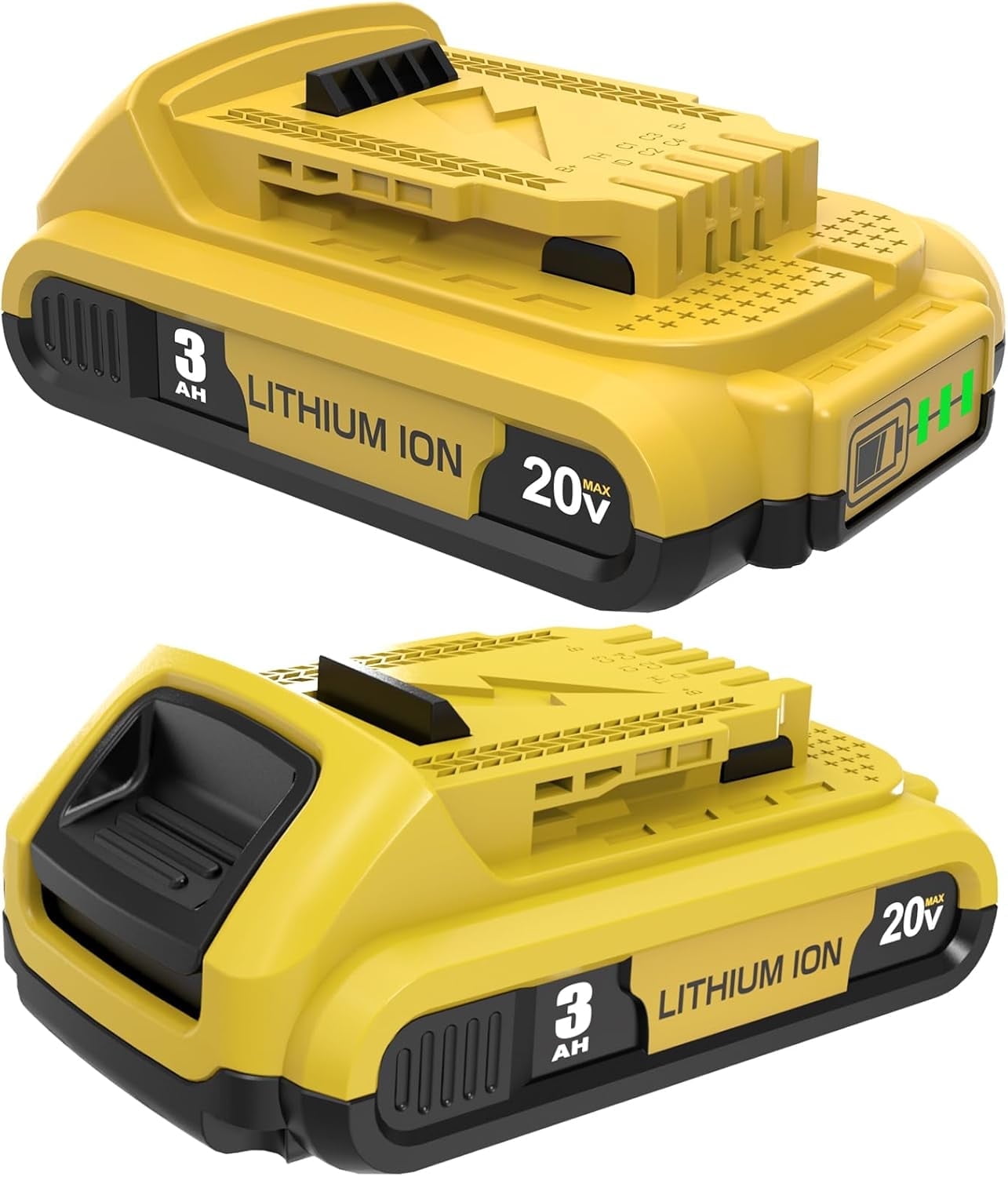 2 Packs 3.0Ah Replacement for Dewalt 20V Max Battery Lithium-ion DCB206 ...