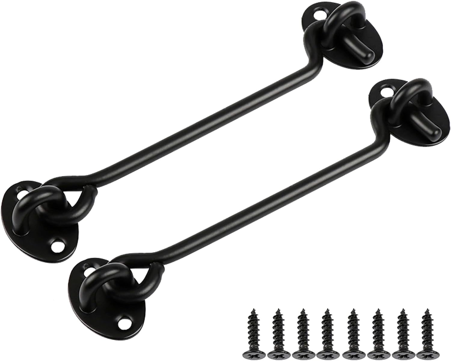 2 Packs 3"/4"/6" Privacy Hook and Eye Latch Easy Lock for Barn Door ...