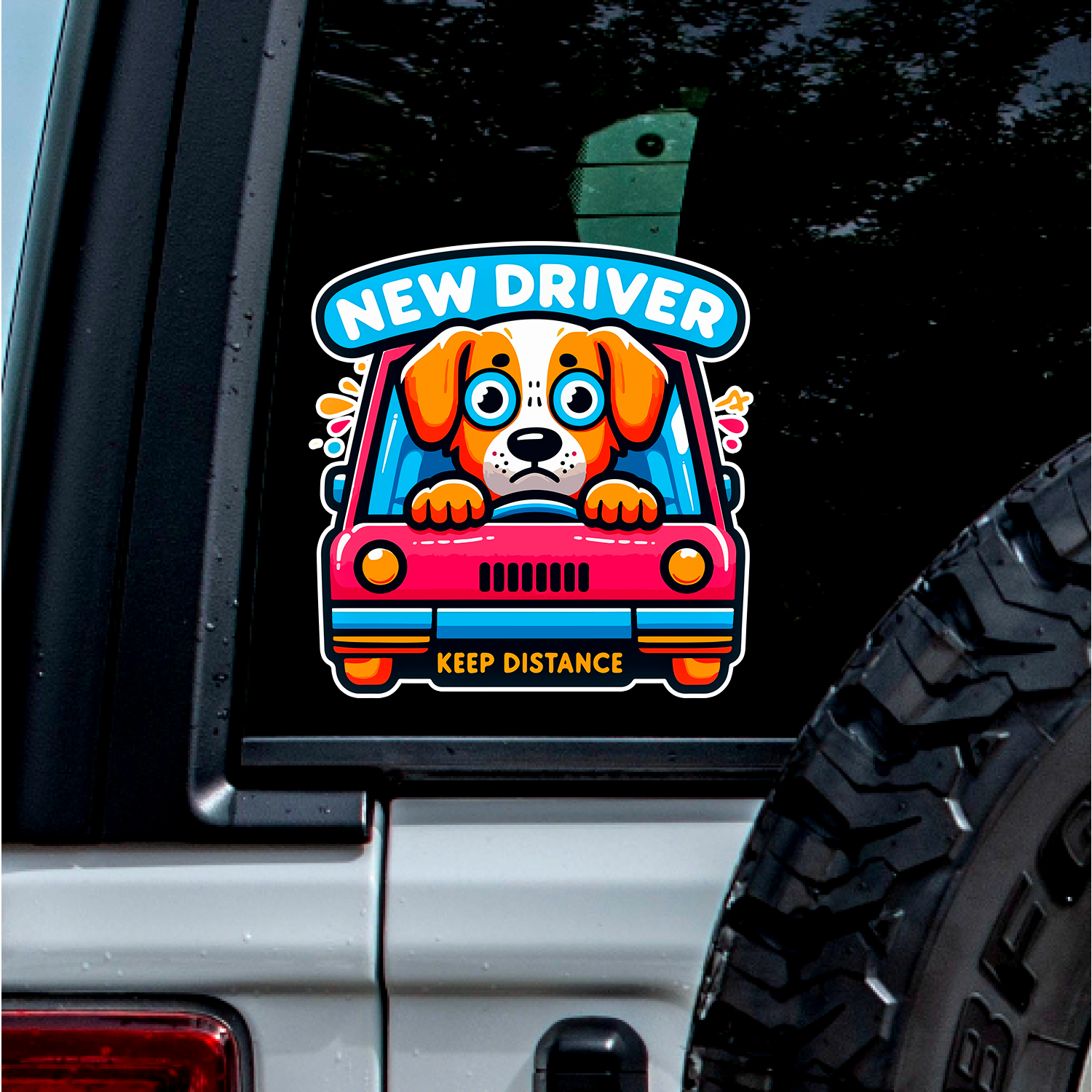 (2 Packs, 3.8'' X 3.9'') Sticker Of New Driver Reflective Sticker Car ...
