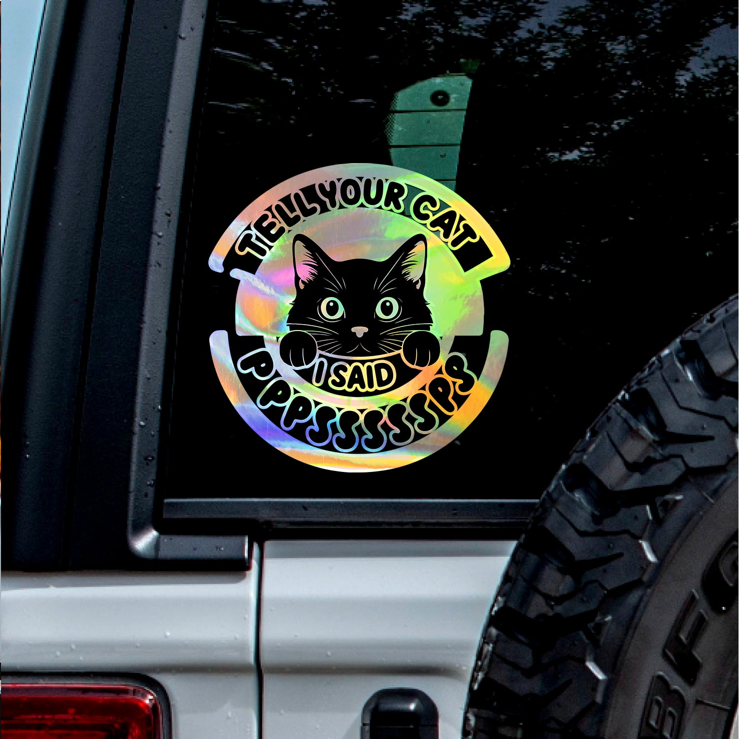 (2 Packs, 3.8'' X 3.9'') Sticker Of Tell Your Cat I Said Pspsps For Car ...