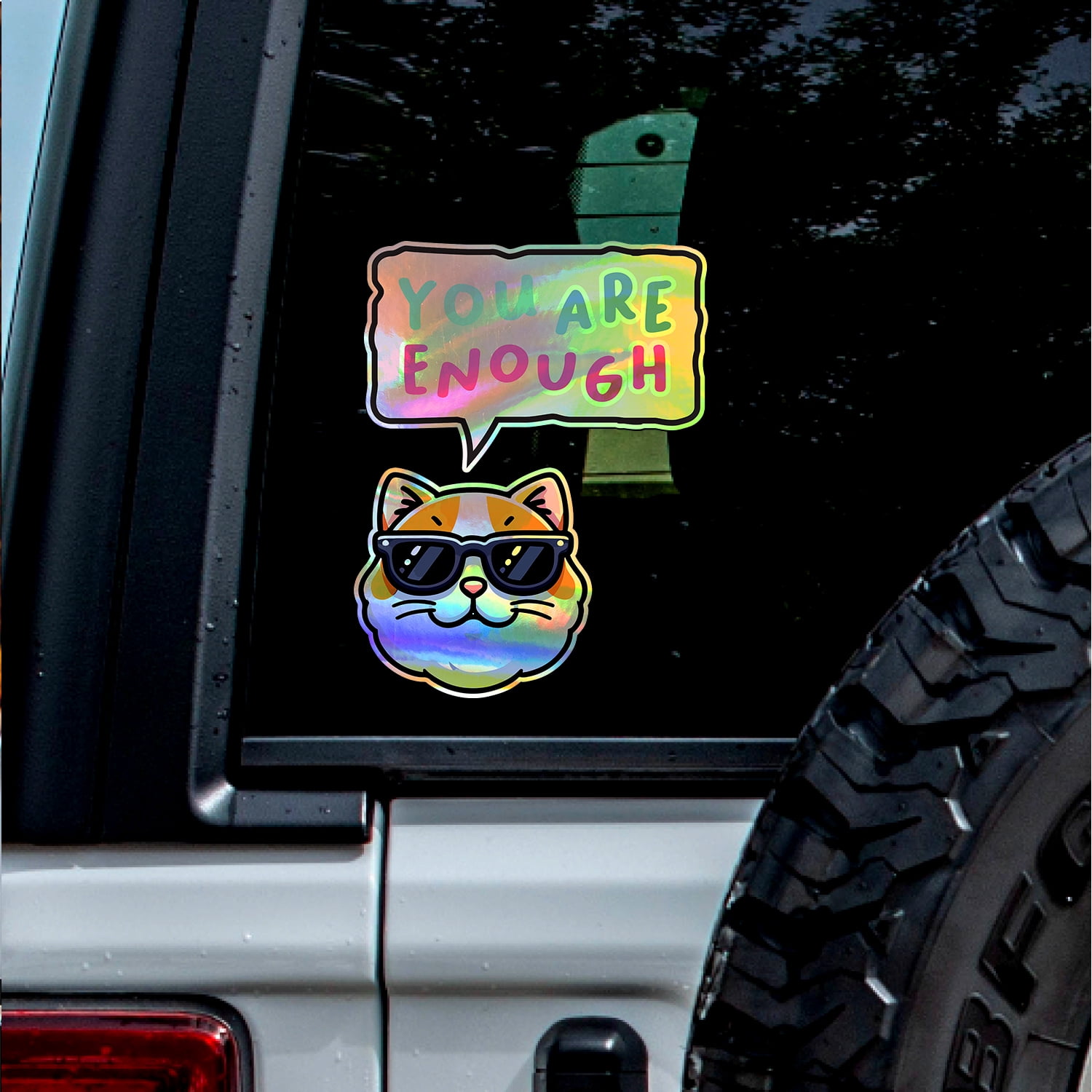 (2 Packs, 3.8'' X 4.9'') Sticker Of You Are Enough For Car Bumper ...