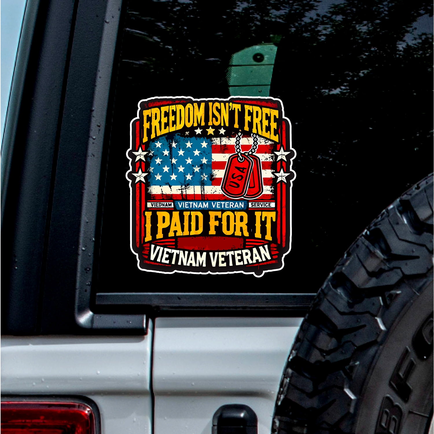 (2 Packs, 3.8'' X 4'') Sticker Of Freedom Its Not Free Us Flag Veterans ...